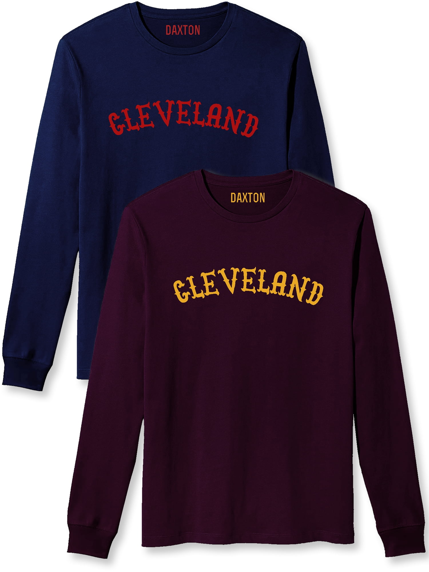 Daxton Retro Cleveland Arch Font Long Sleeves TShirt Soft Medium Weight ...