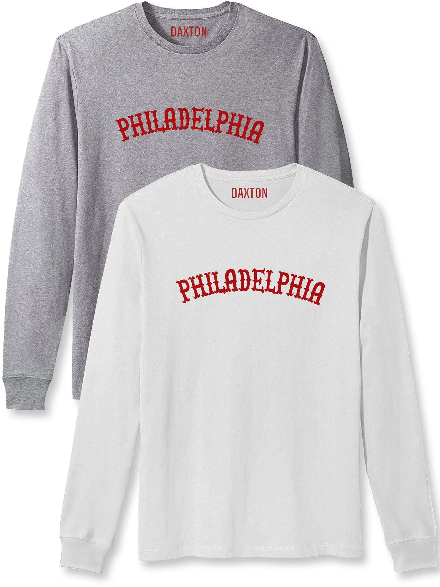 Daxton Retro Philadelphia Arch Font Long Sleeves T Shirt Soft Weight ...