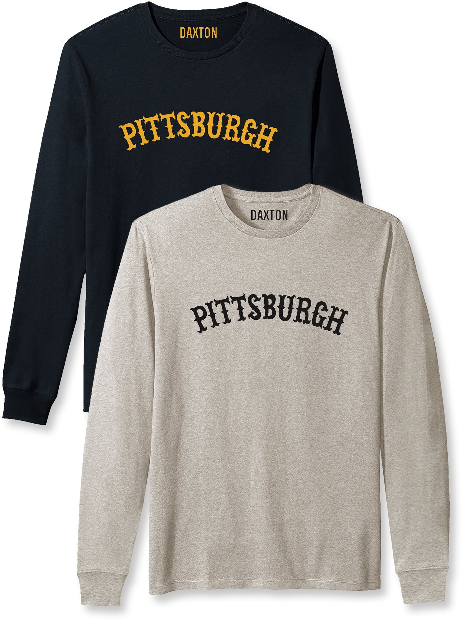 Daxton Retro Pittsburgh Arch Font Long Sleeves TShirt Soft Med Weight ...