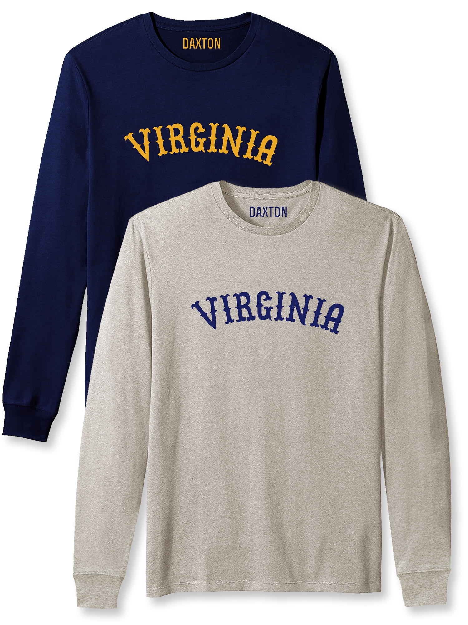 Daxton Retro Virginia Arch Font Long Sleeves T Shirt Soft Medium Weight ...