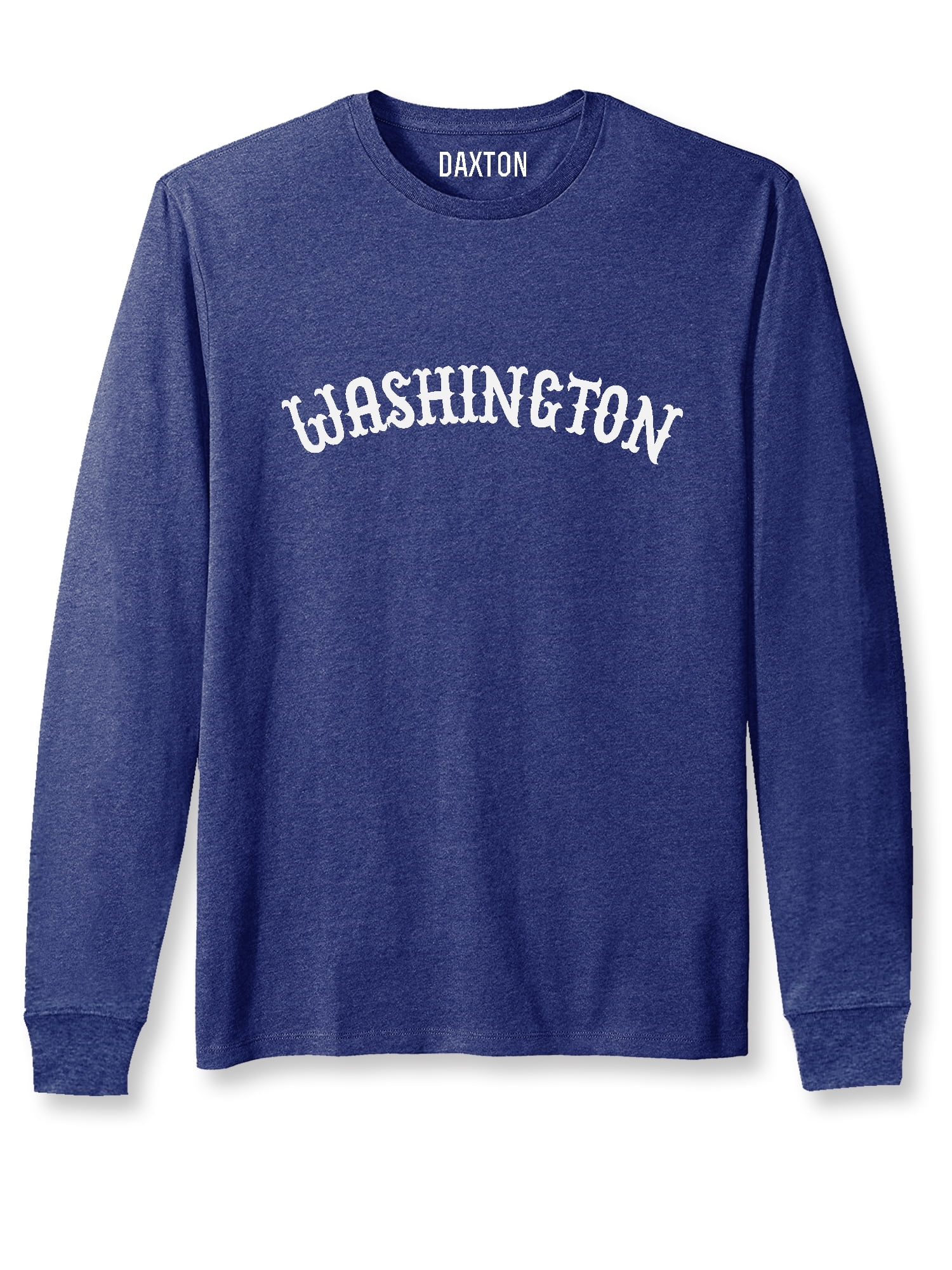Daxton Retro Washington Arch Font Long Sleeves T Shirt Soft Med Weight ...