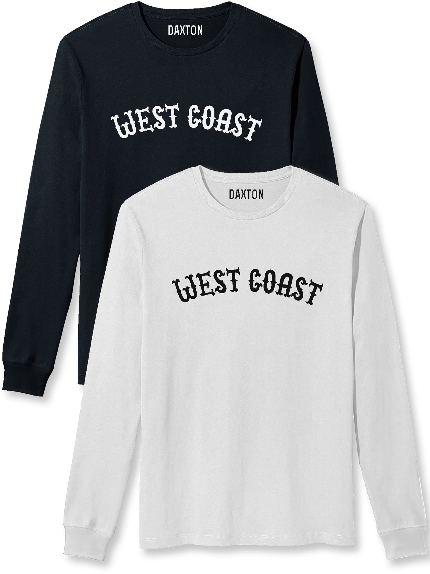 Daxton Retro West Coast Arch Font Long Sleeves T Shirt Soft Med Weight ...