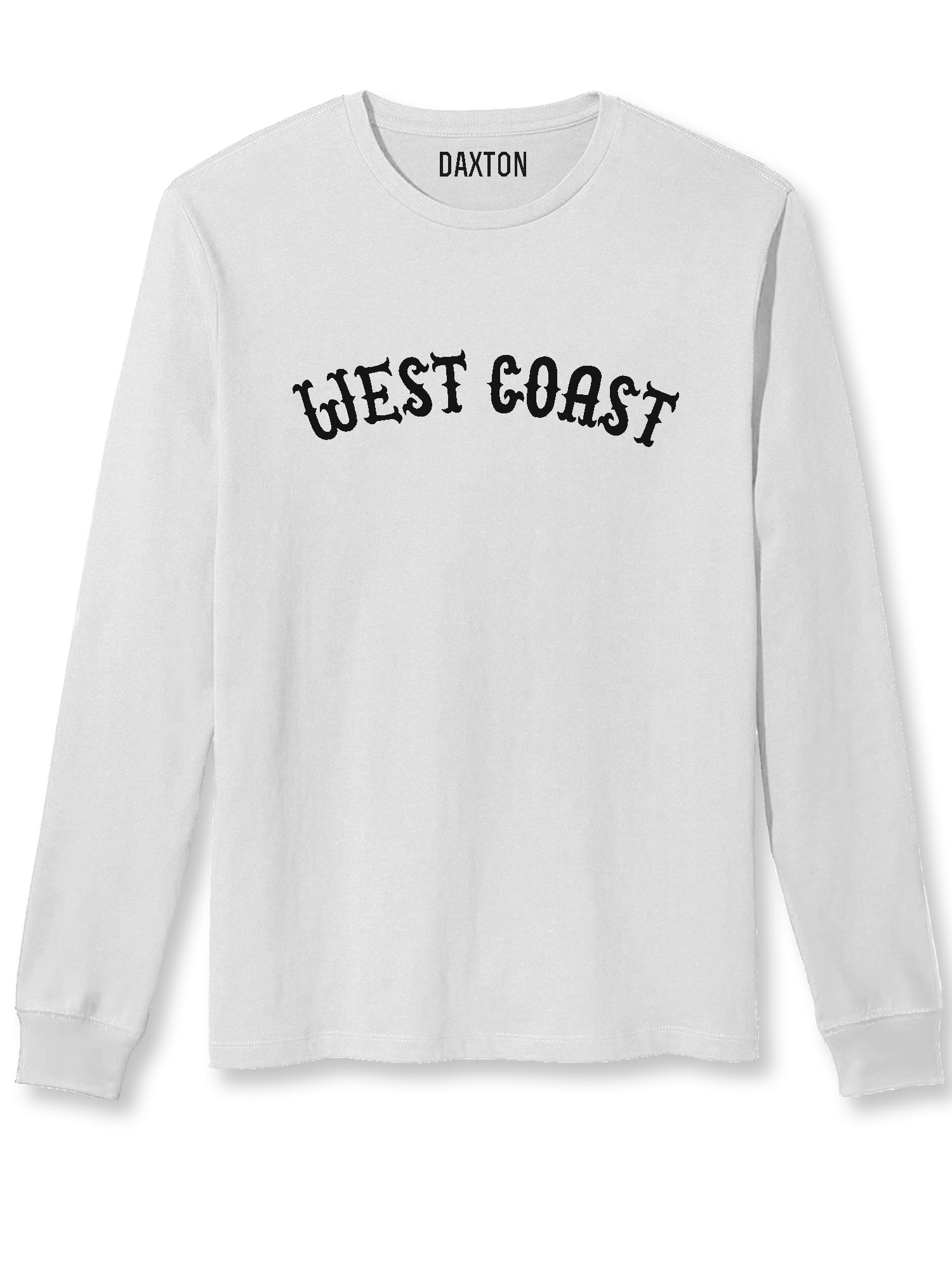 Daxton Retro West Coast Arch Font Long Sleeves T Shirt Soft Med Weight ...