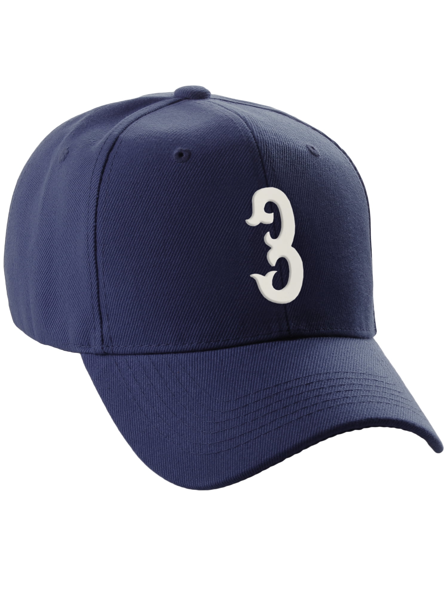 Daxton StructuWhite Baseball Hat Cap Curved Visor Vintage Custom Number ...