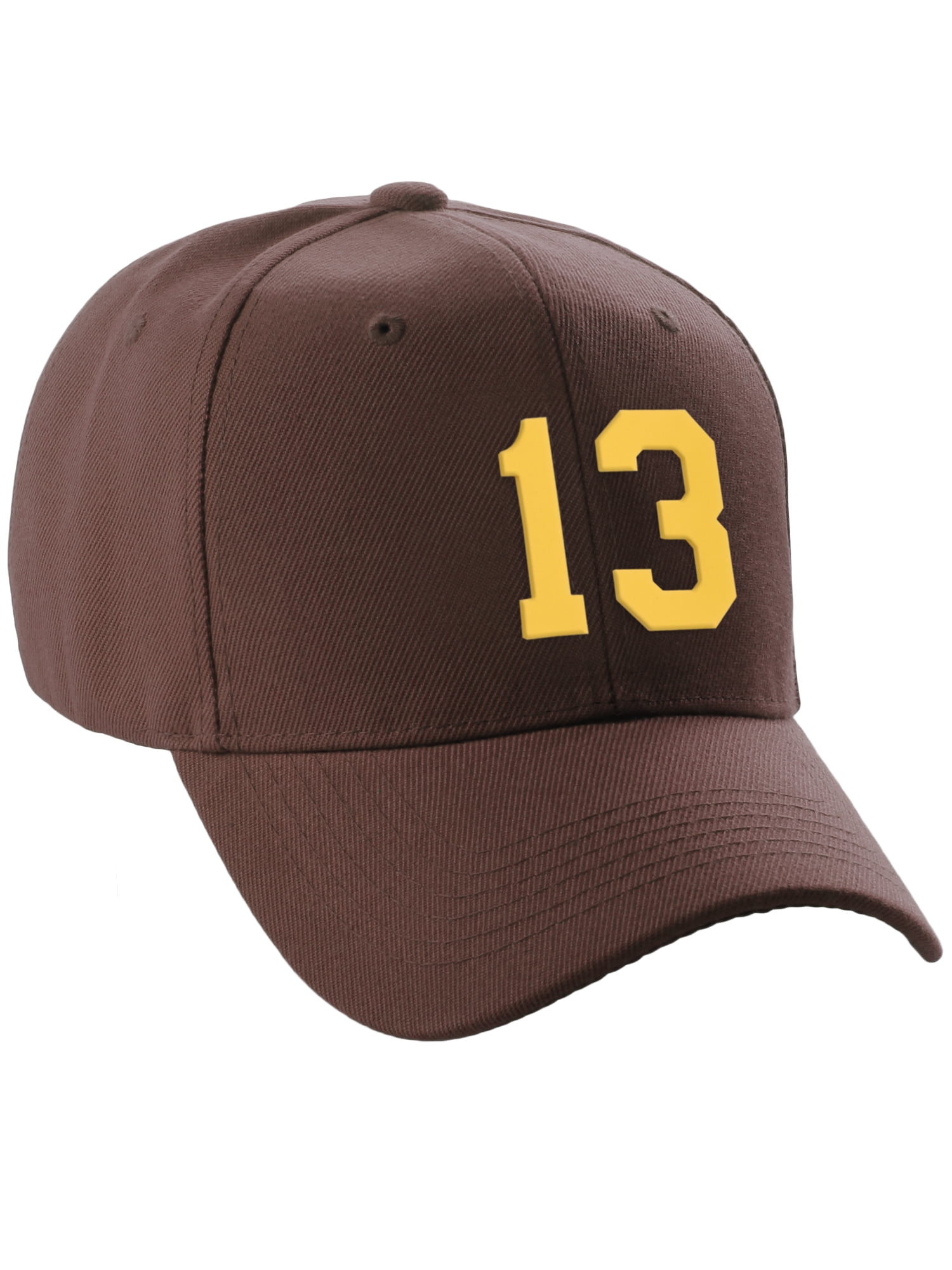 Daxton Structured Baseball Hat Cap Curved Visor Custom Team Number ...