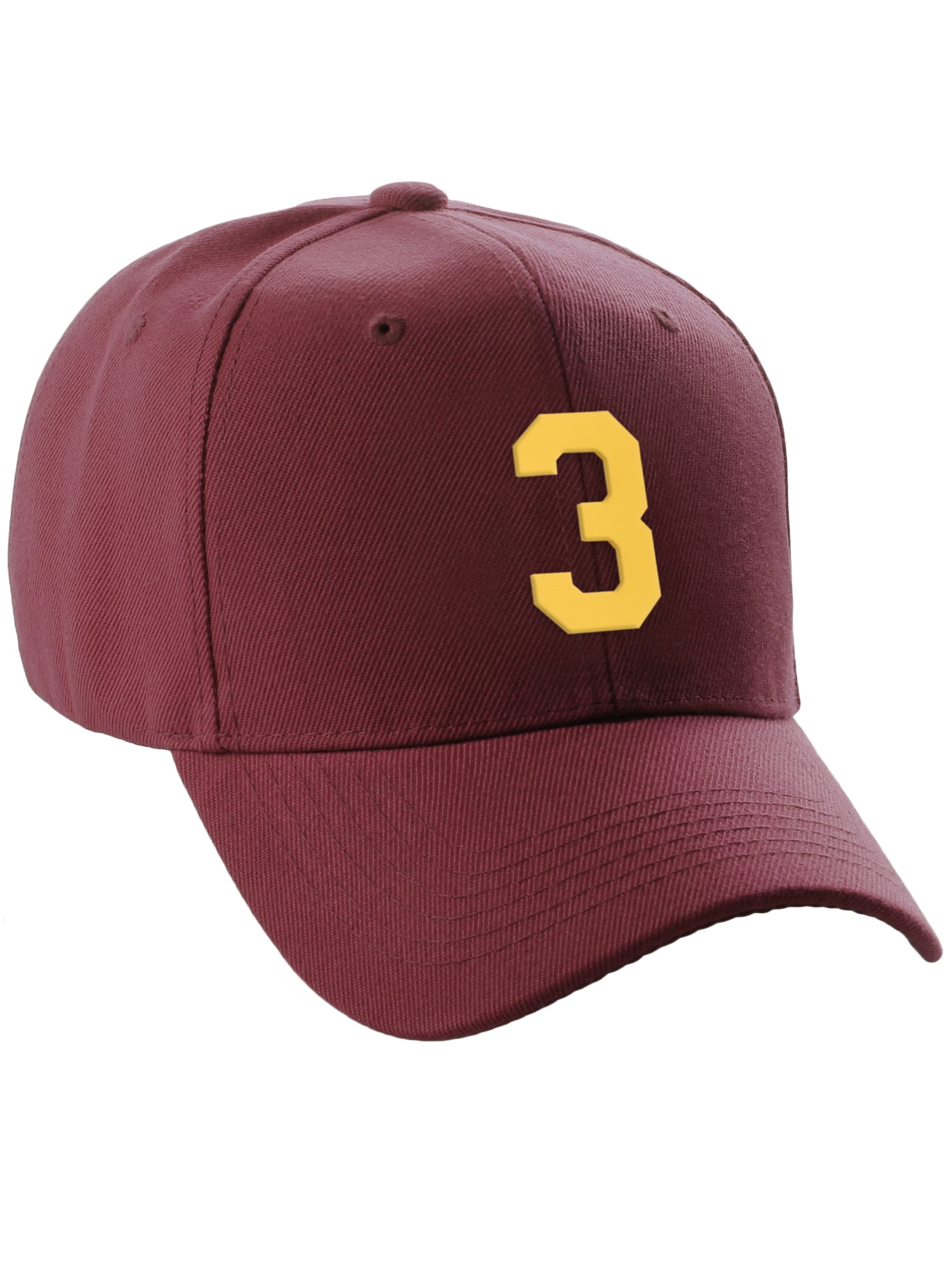 Daxton Structured Baseball Hat Cap Curved Visor Custom Team Number ...