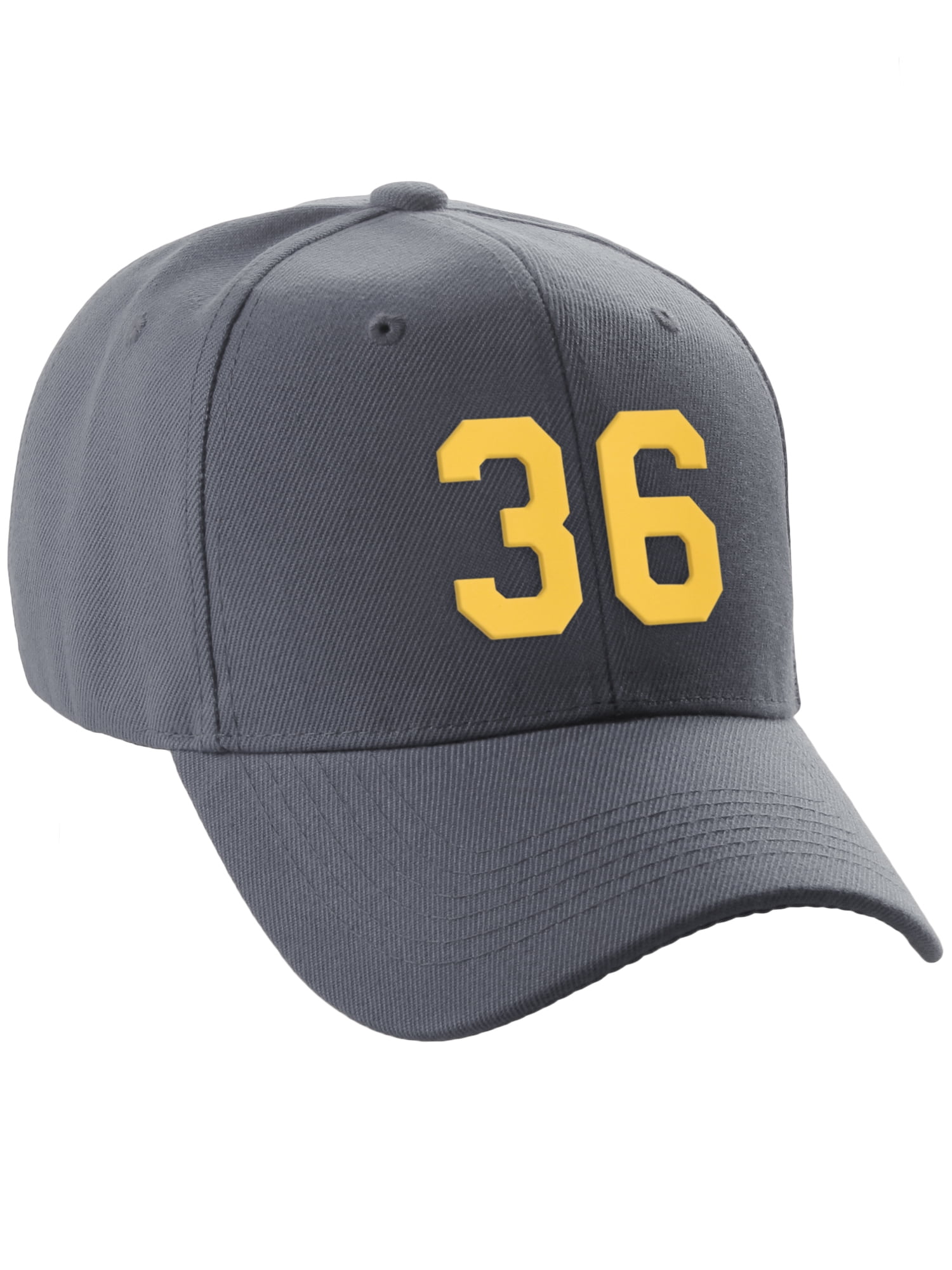 Daxton Structured Baseball Hat Cap Curved Visor Custom Team Number ...
