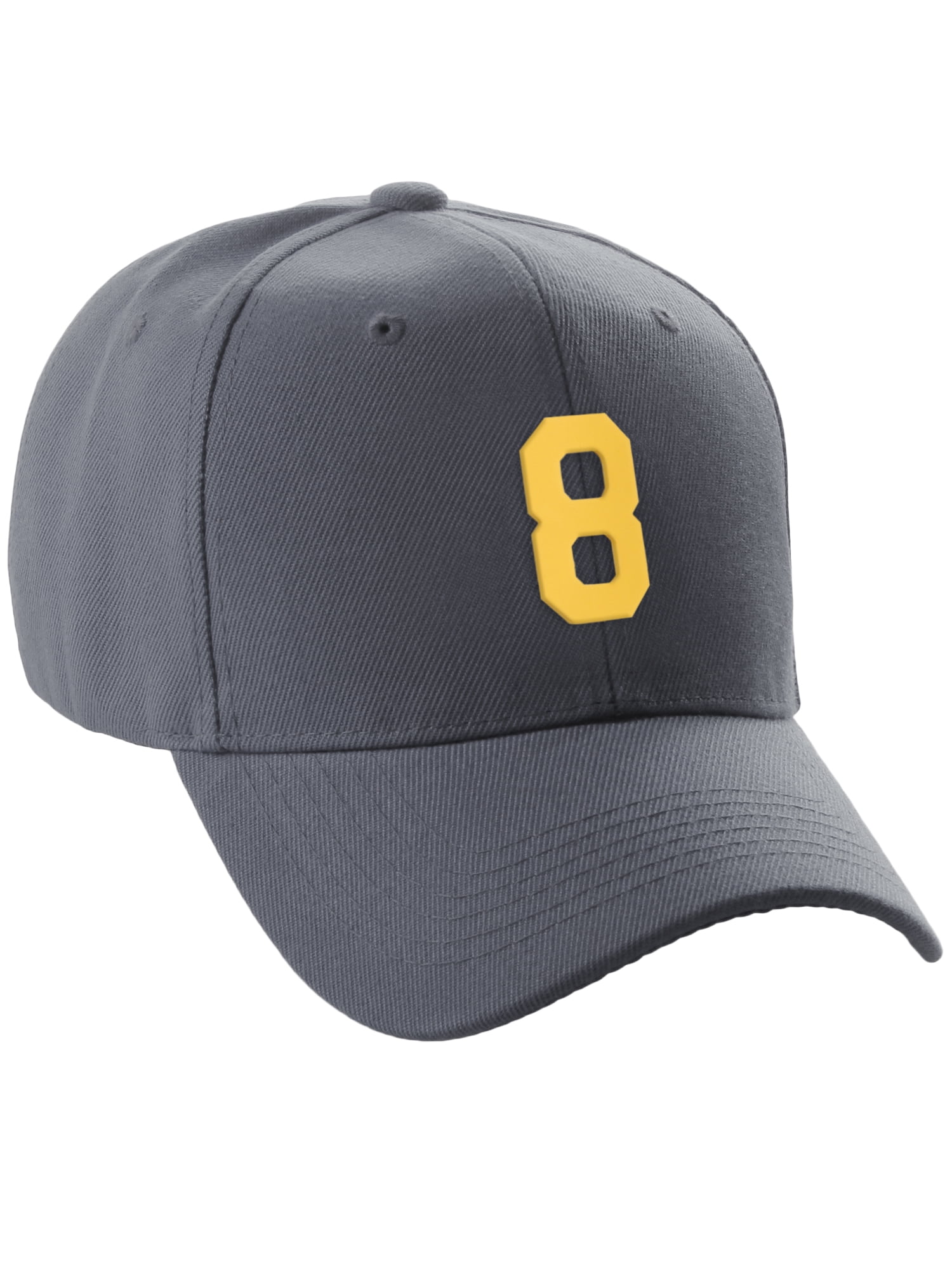 Daxton Structured Baseball Hat Cap Curved Visor Custom Team Number ...