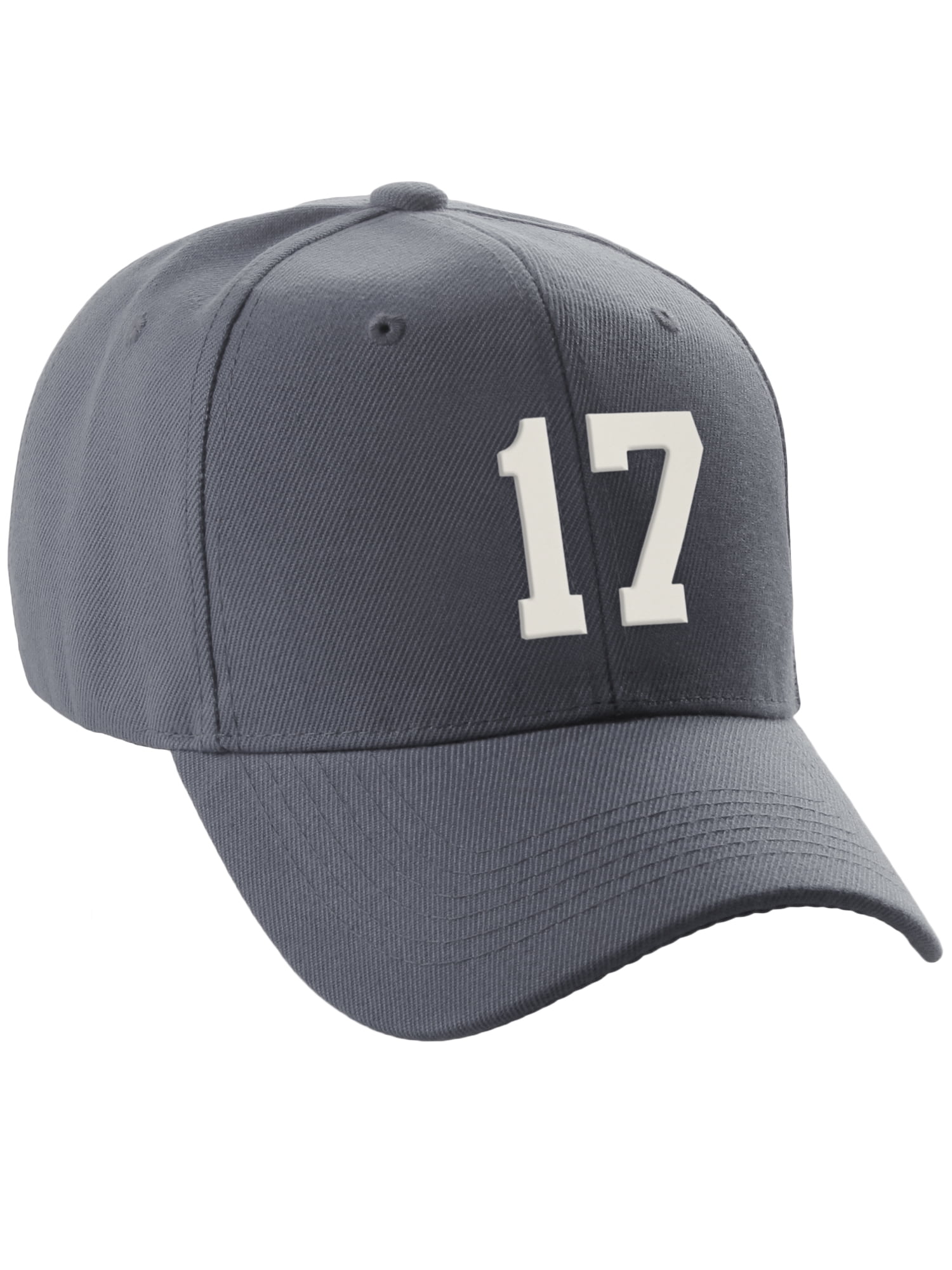 Daxton Structured Baseball Hat Cap Curved Visor Custom Team Number ...