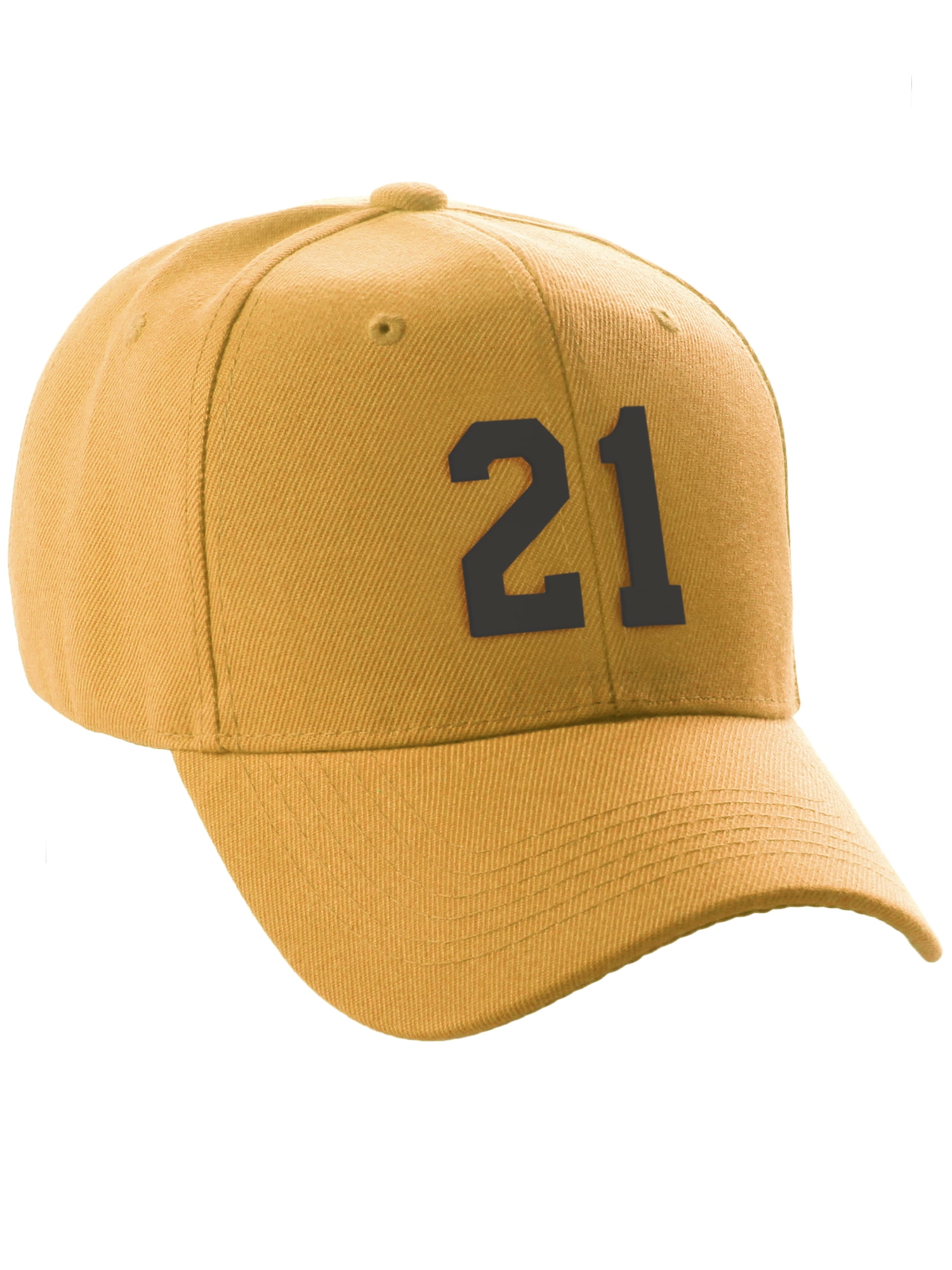 Daxton Structured Baseball Hat Cap Curved Visor Custom Team Number ...