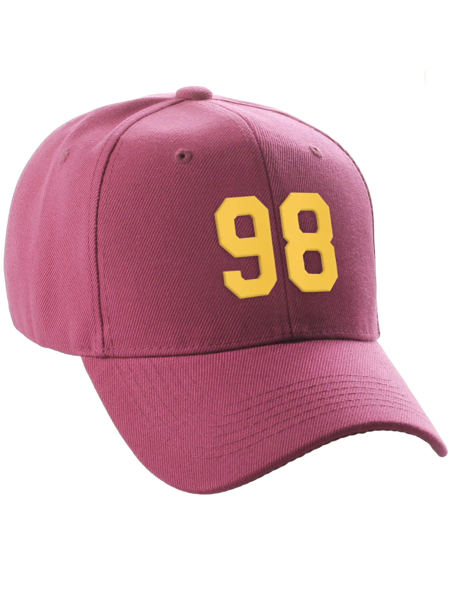 Daxton Structured Baseball Hat Cap Curved Visor Custom Team Number ...
