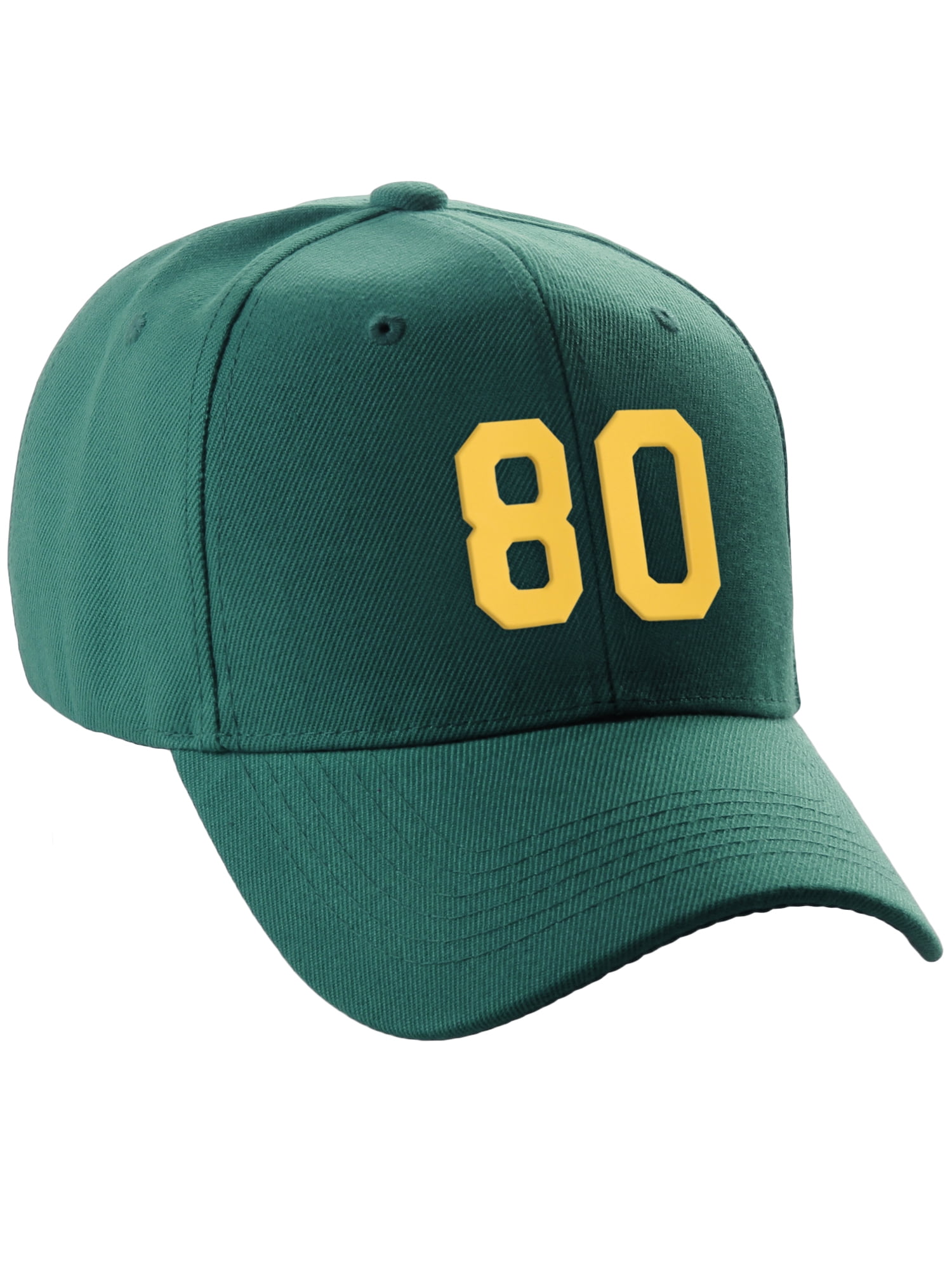 Daxton Structured Baseball Hat Cap Curved Visor Custom Team Number ...