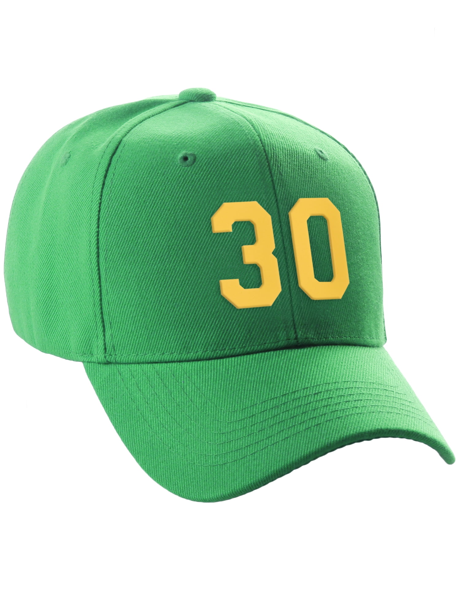 Daxton Structured Baseball Hat Cap Curved Visor Custom Team Number ...