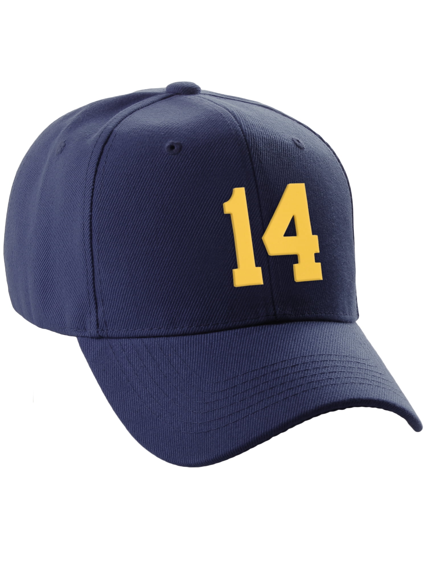 Daxton Structured Baseball Hat Cap Curved Visor Custom Team Number ...