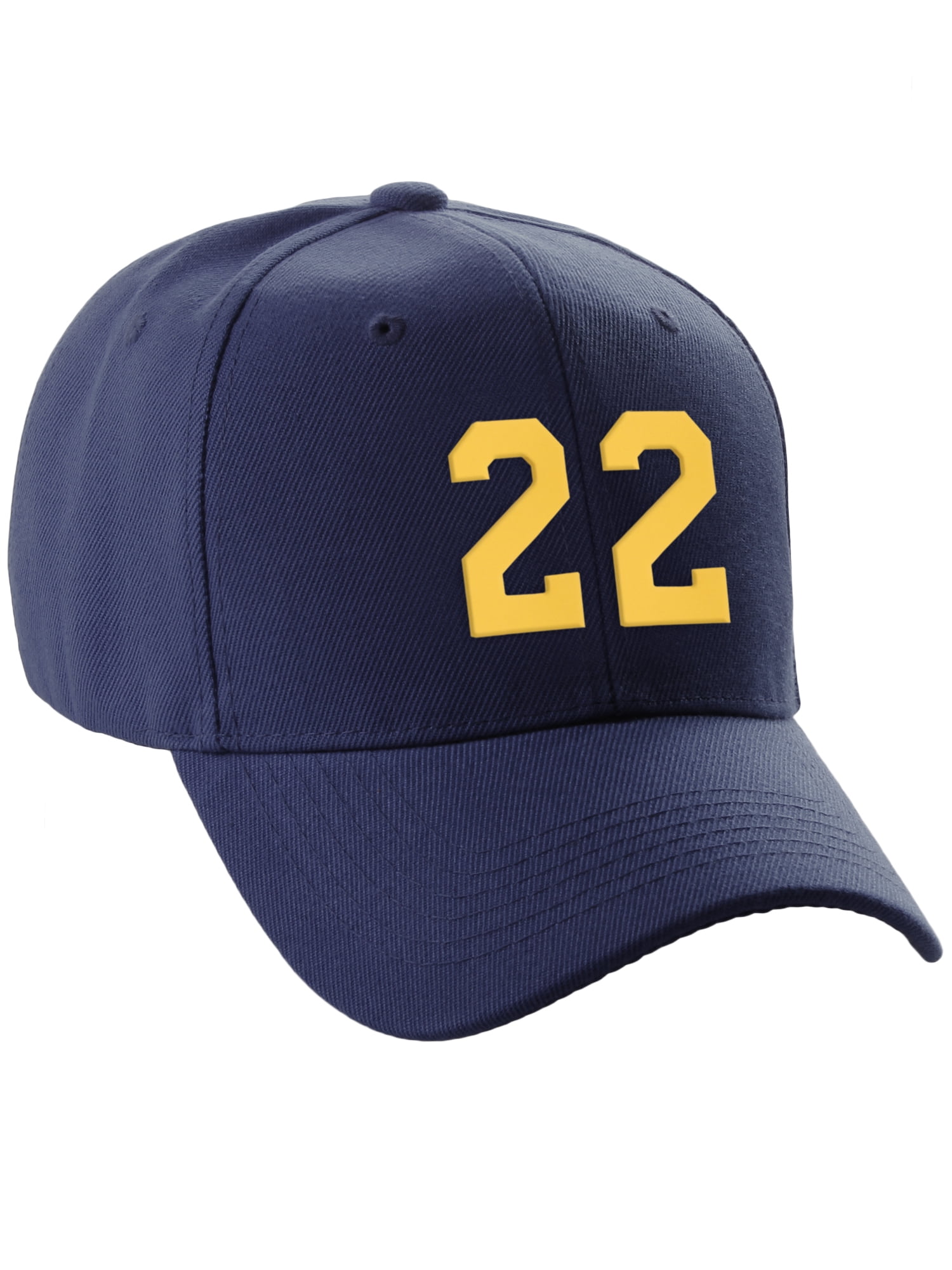 Daxton Structured Baseball Hat Cap Curved Visor Custom Team Number ...