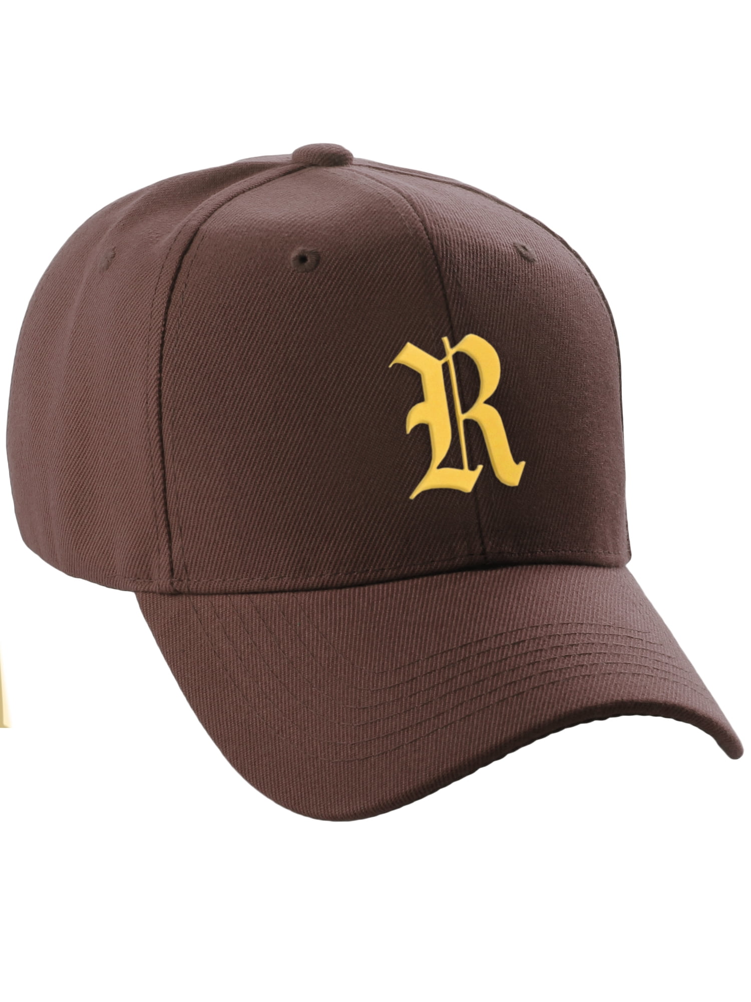 Daxton Structured Baseball Hat Cap Curved Visor Old English Font ...