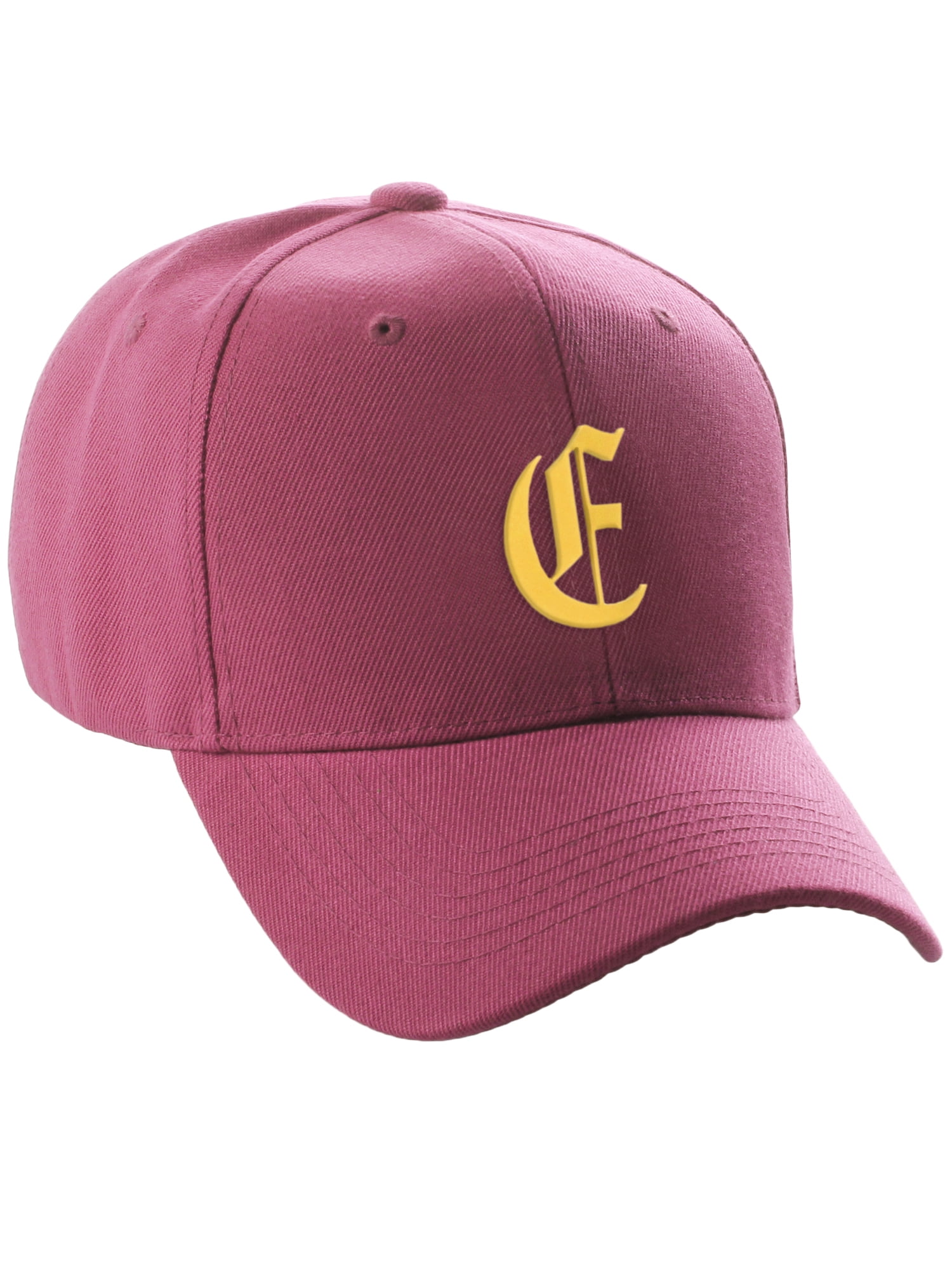 Daxton Structured Baseball Hat Cap Curved Visor Old English Font ...