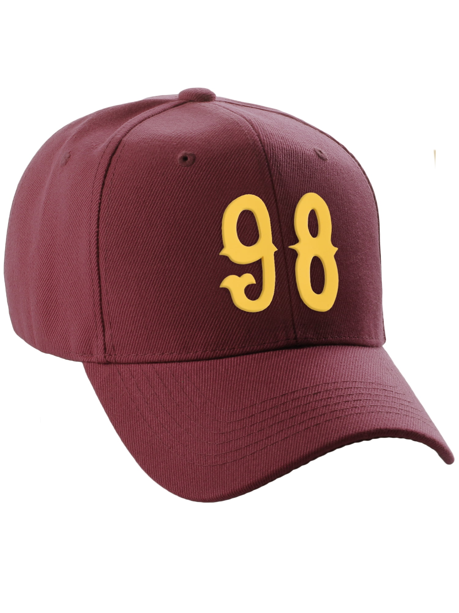 Daxton Structured Baseball Hat Cap Curved Visor Vintage Custom Number ...