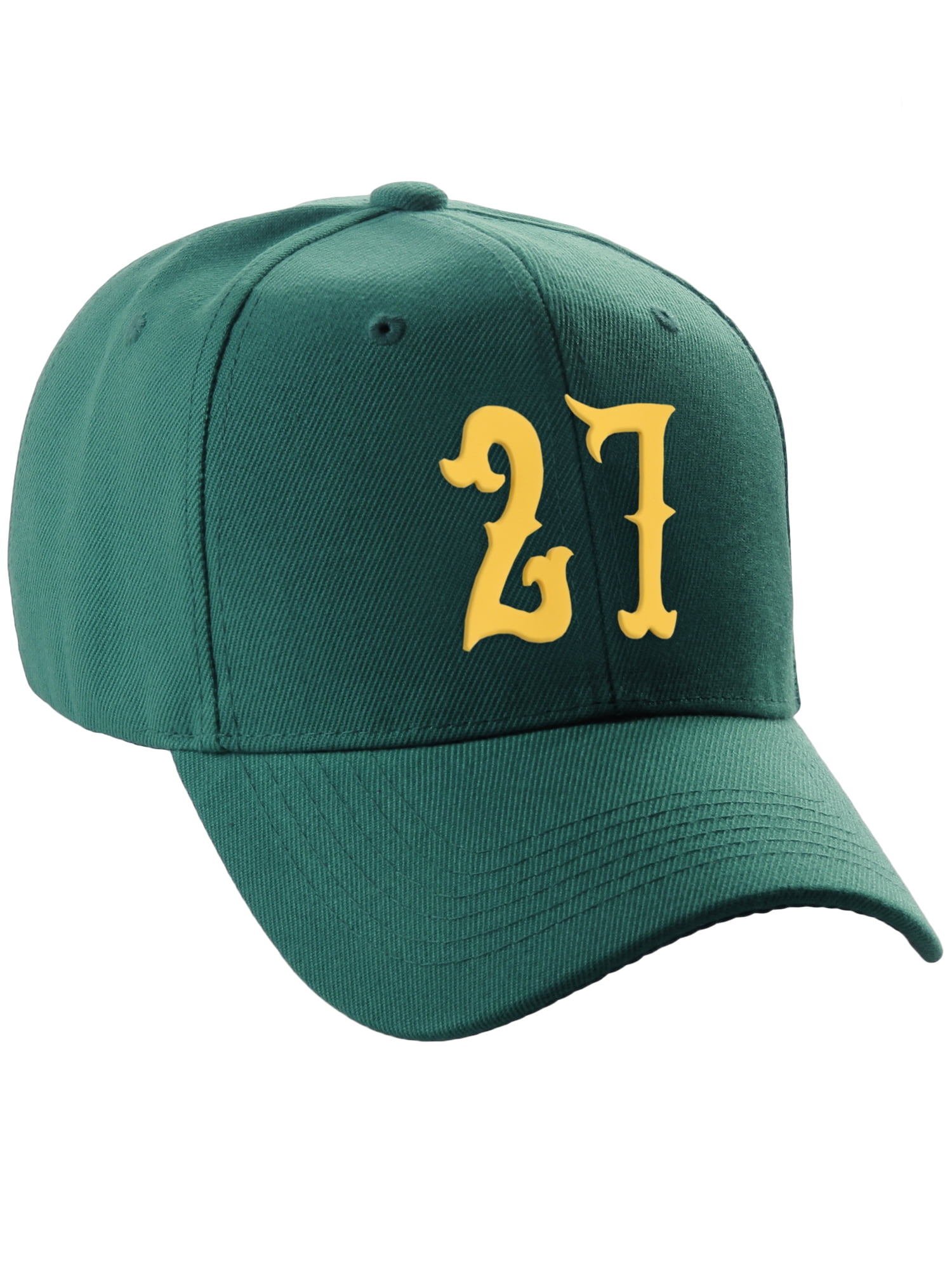 Daxton Structured Baseball Hat Cap Curved Visor Vintage Custom Number, Hunter Hat, Gold Number ...