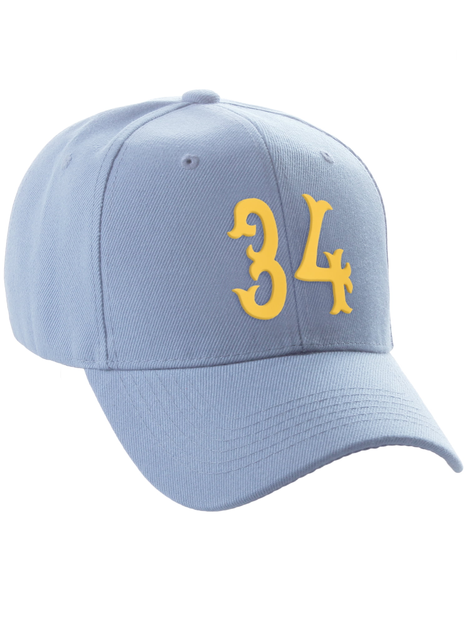 Daxton Structured Baseball Hat Cap Curved Visor Vintage Custom Number ...