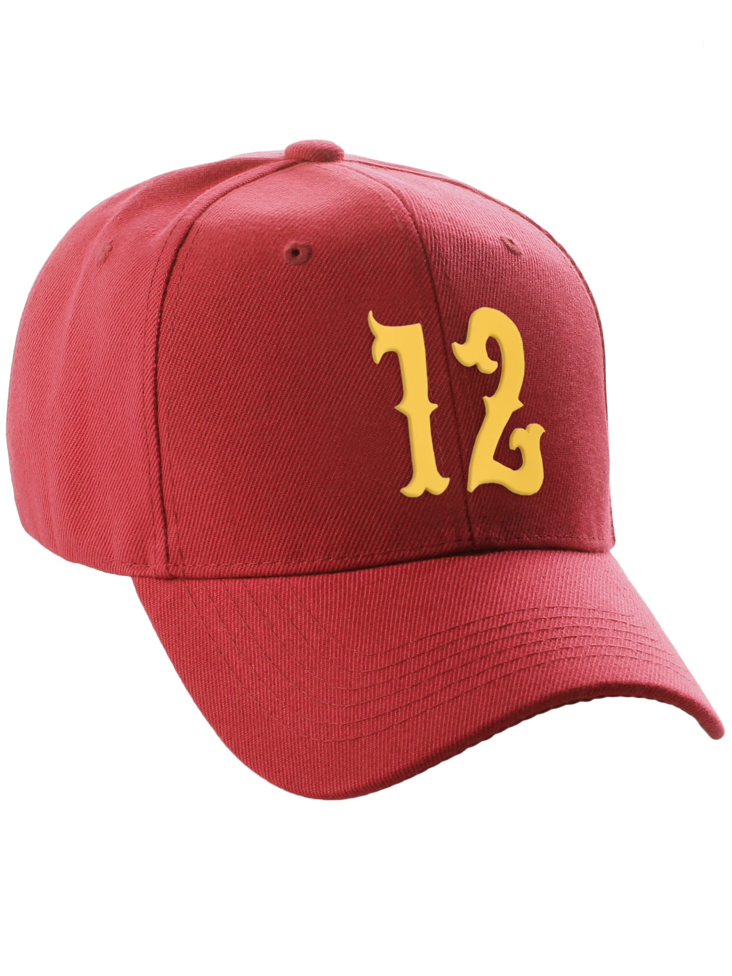Daxton Structured Baseball Hat Cap Curved Visor Vintage Custom Number ...