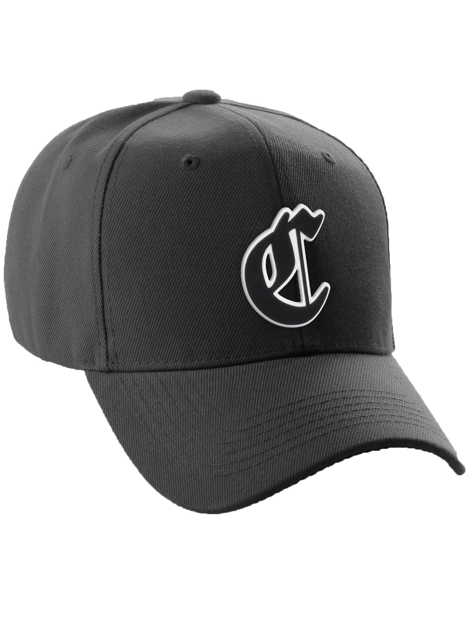 Daxton Structured Baseball Hat Cap Old English A to Z Letter Number ...