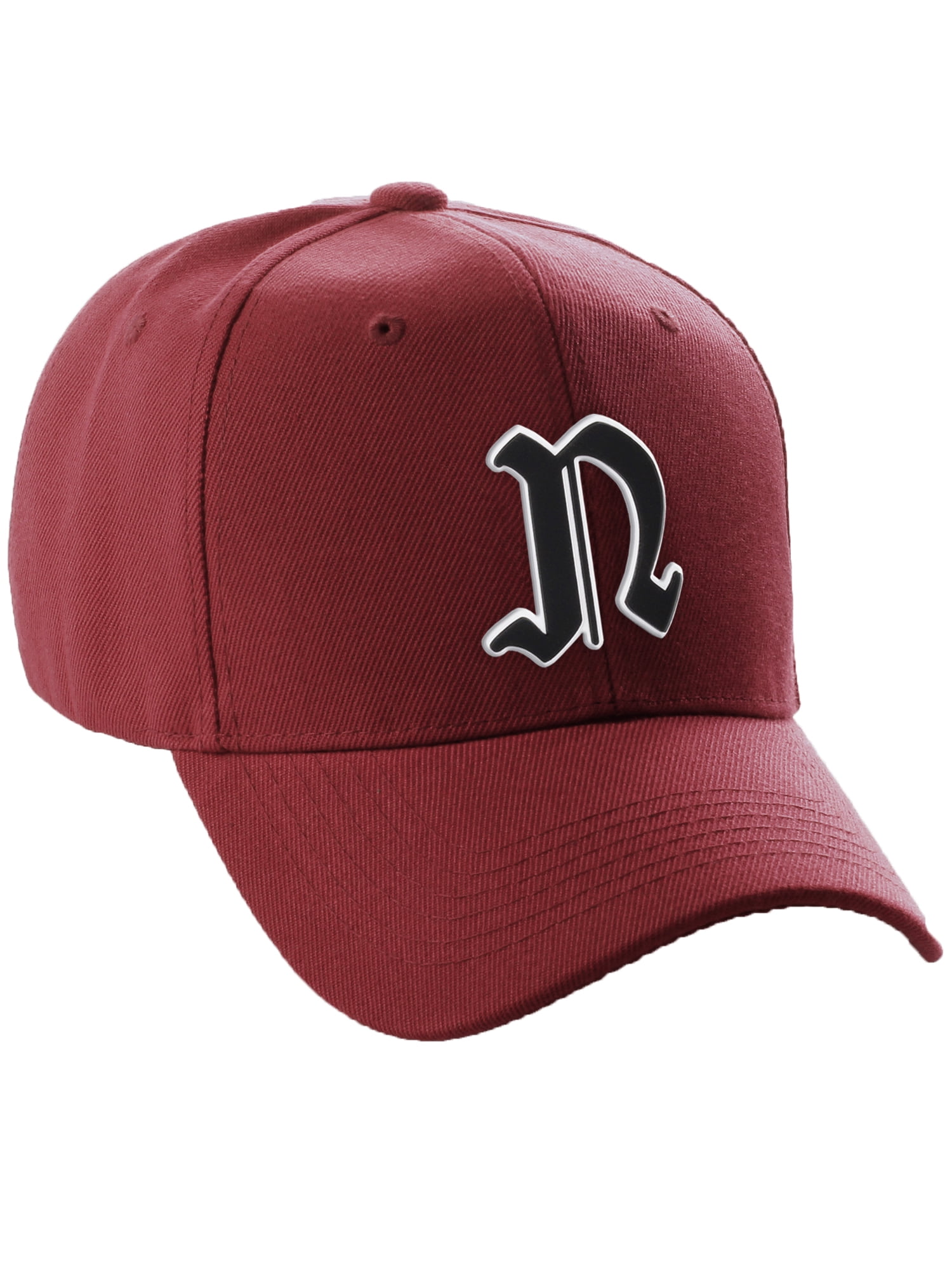 Daxton Structured Baseball Hat Cap Old English A to Z Letter Number ...