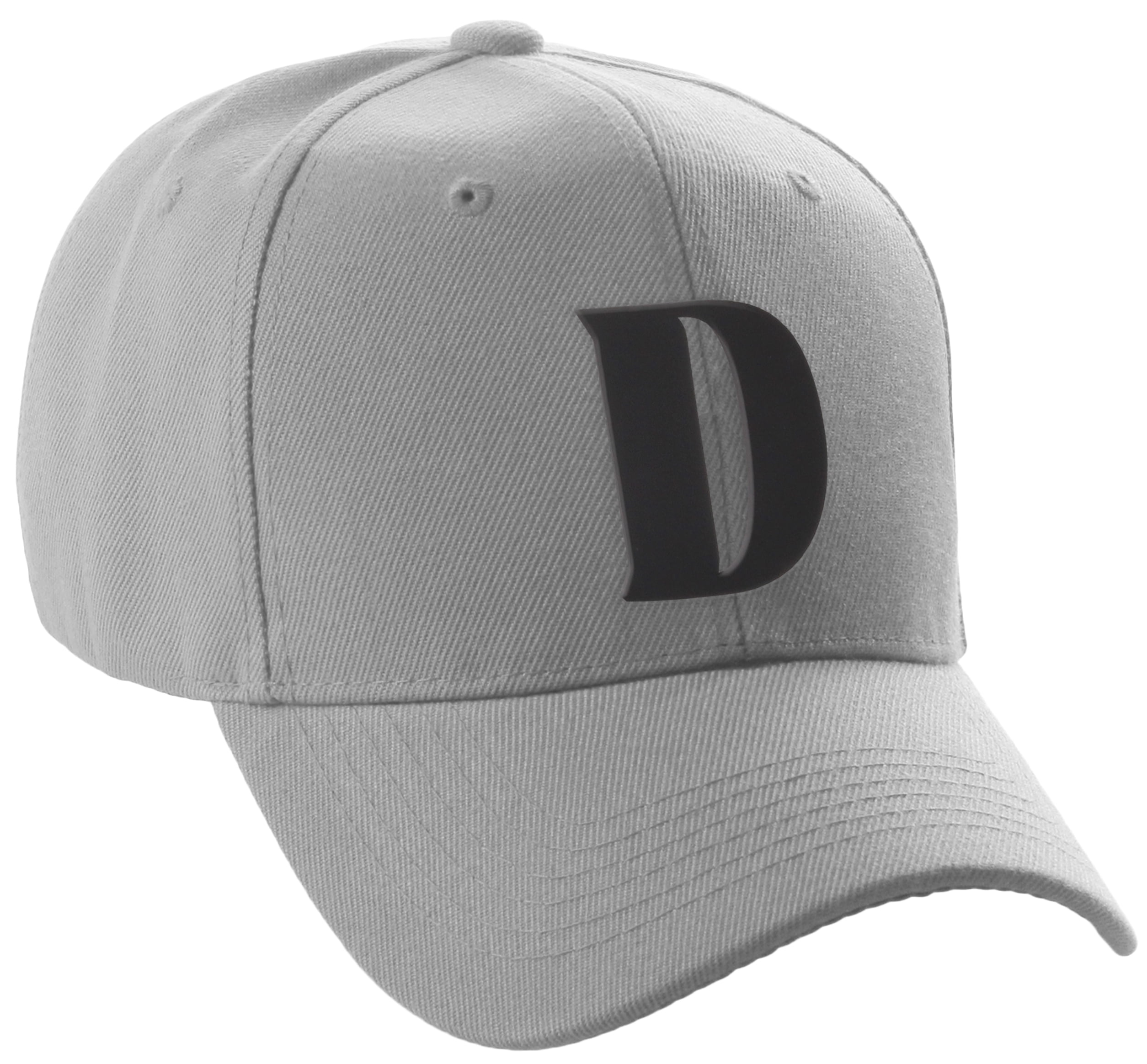 Daxton Structured Curve Visor Bill Baseball Hat 3D Capital Alphabet ...