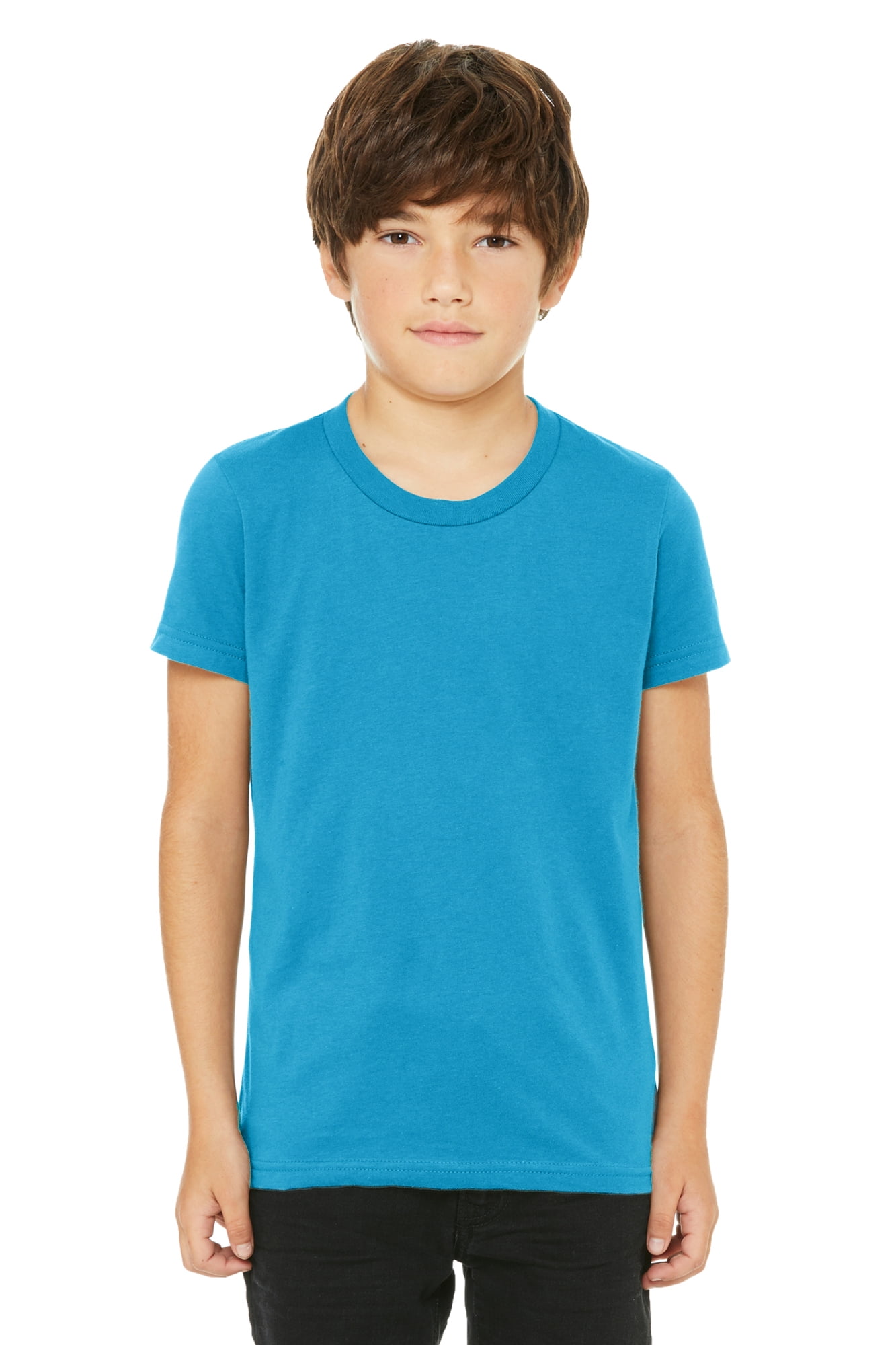 Daxton Youth Size Short Sleeve Tee Basic Tshirt Tops- Turquoise, Large ...