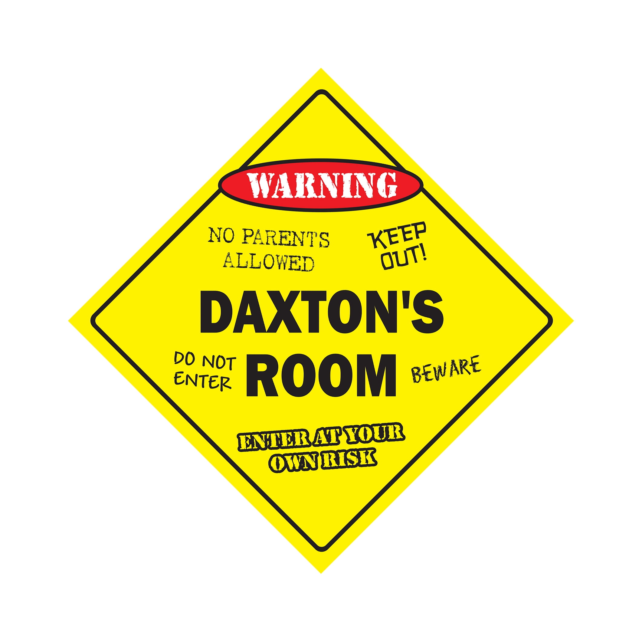 Daxton's Room Sign Crossing Zone Xing | Indoor/Outdoor | 20" Tall kids ...