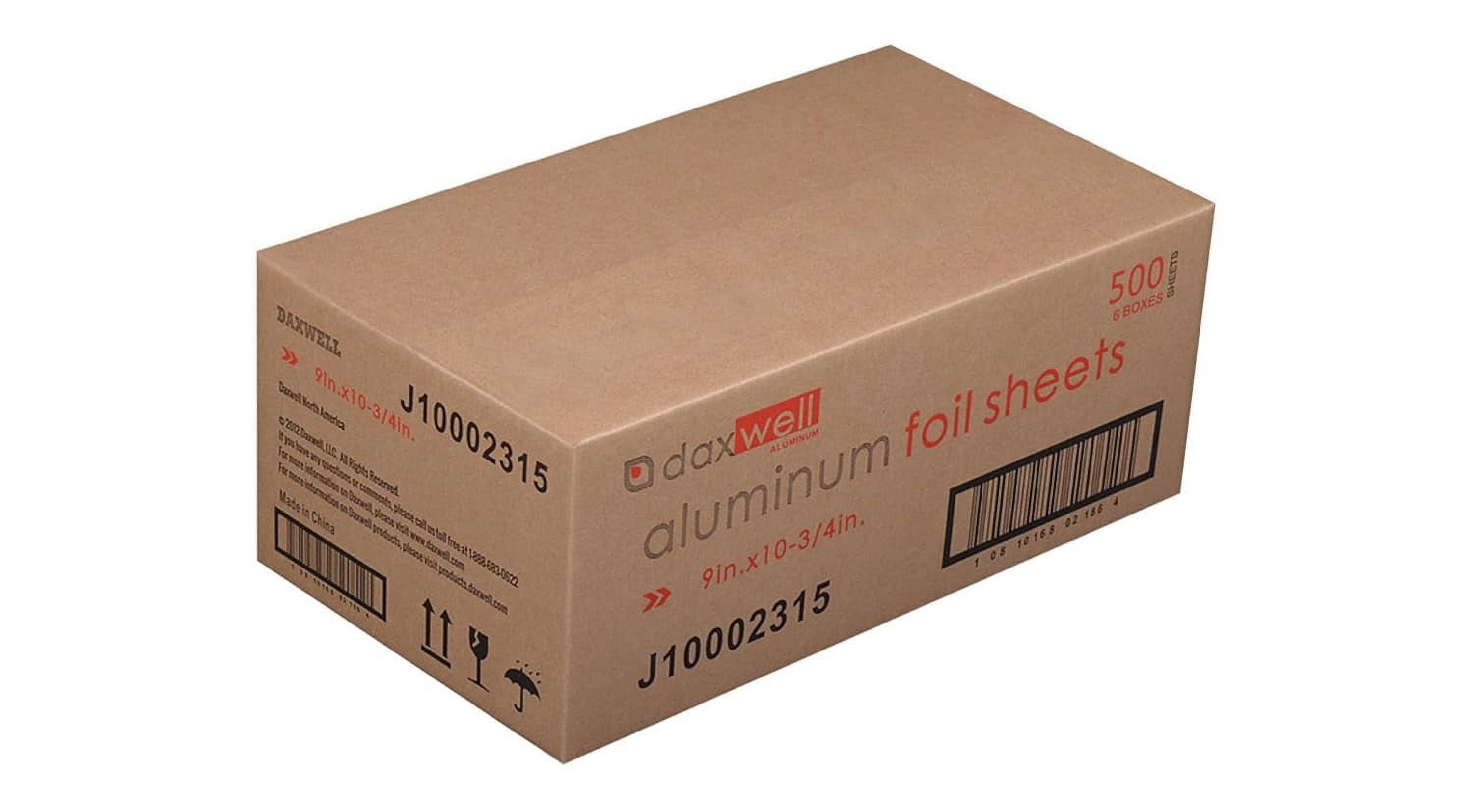 Daxwell Aluminum Foil Sheets, Interfolded, 9" x 10.75", J10002315 (Case of 3,000; 6 Boxes of 500 ...