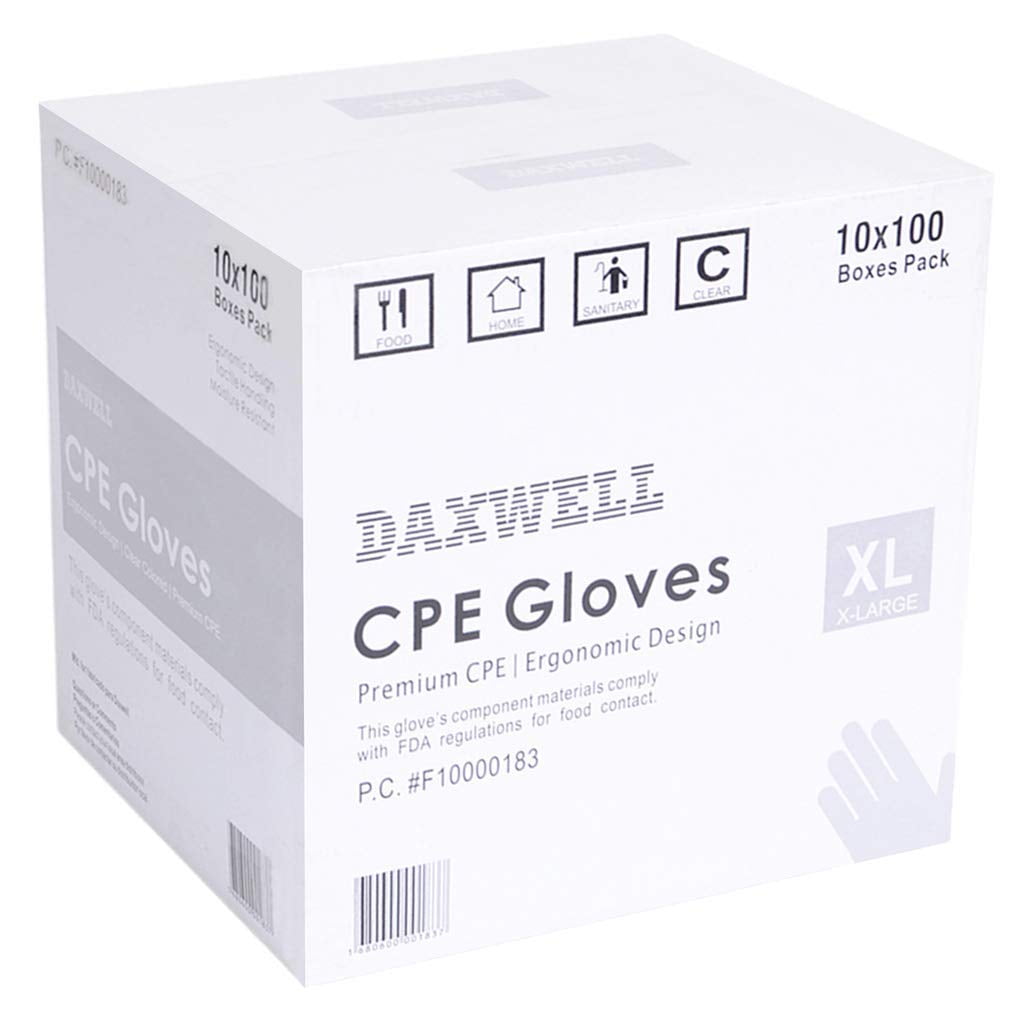 Daxwell Poly Gloves, Embossed, Premium Cast Polyethylene (CPE), Powder ...