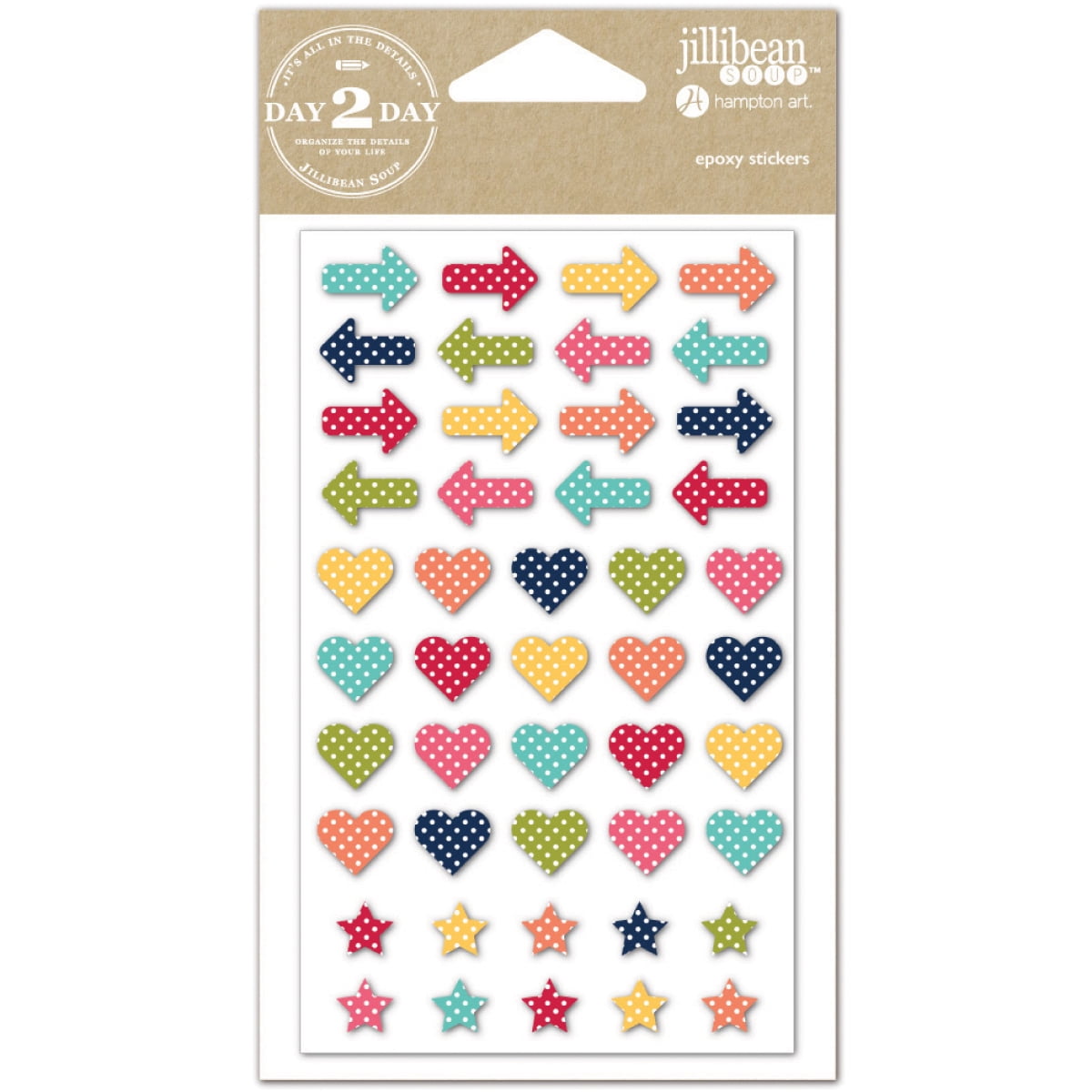 Day 2 Day Planner Epoxy Stickers-Arrows, Hearts & Stars - Walmart.com