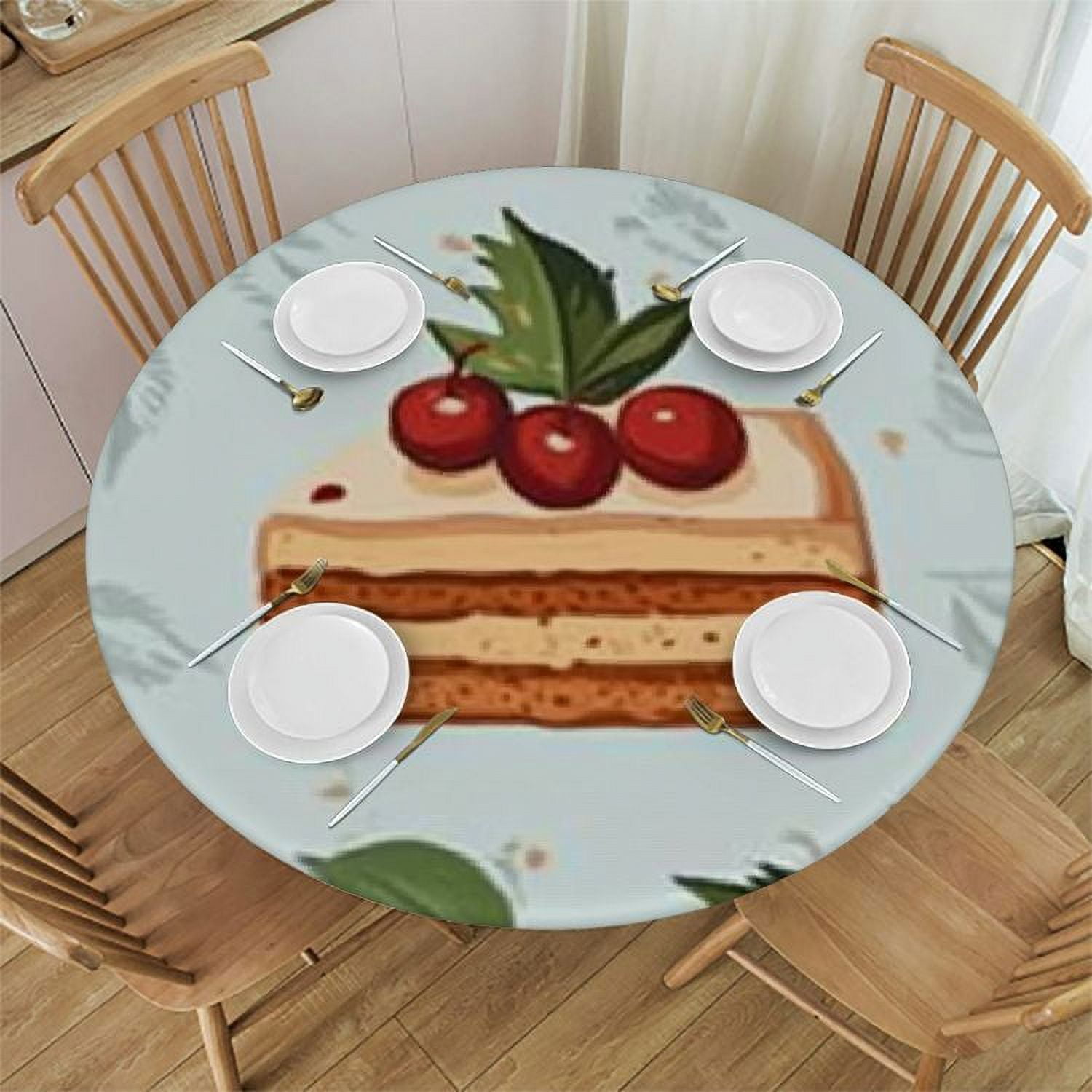 Day Cakes Round Tablecloth with Elastic Fitted Table Cloth - Walmart.com