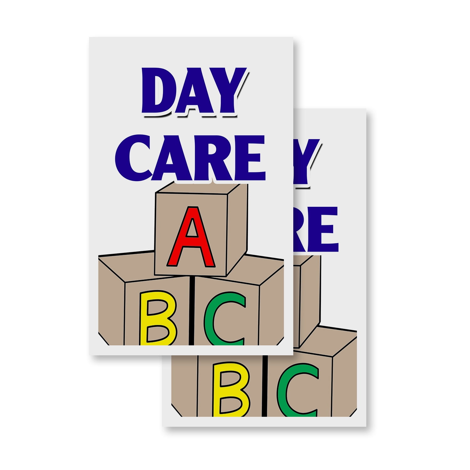 Day Care (2-PACK) 24" x 36" Vinyl Decals | Sign Insert Peel & Stick ...
