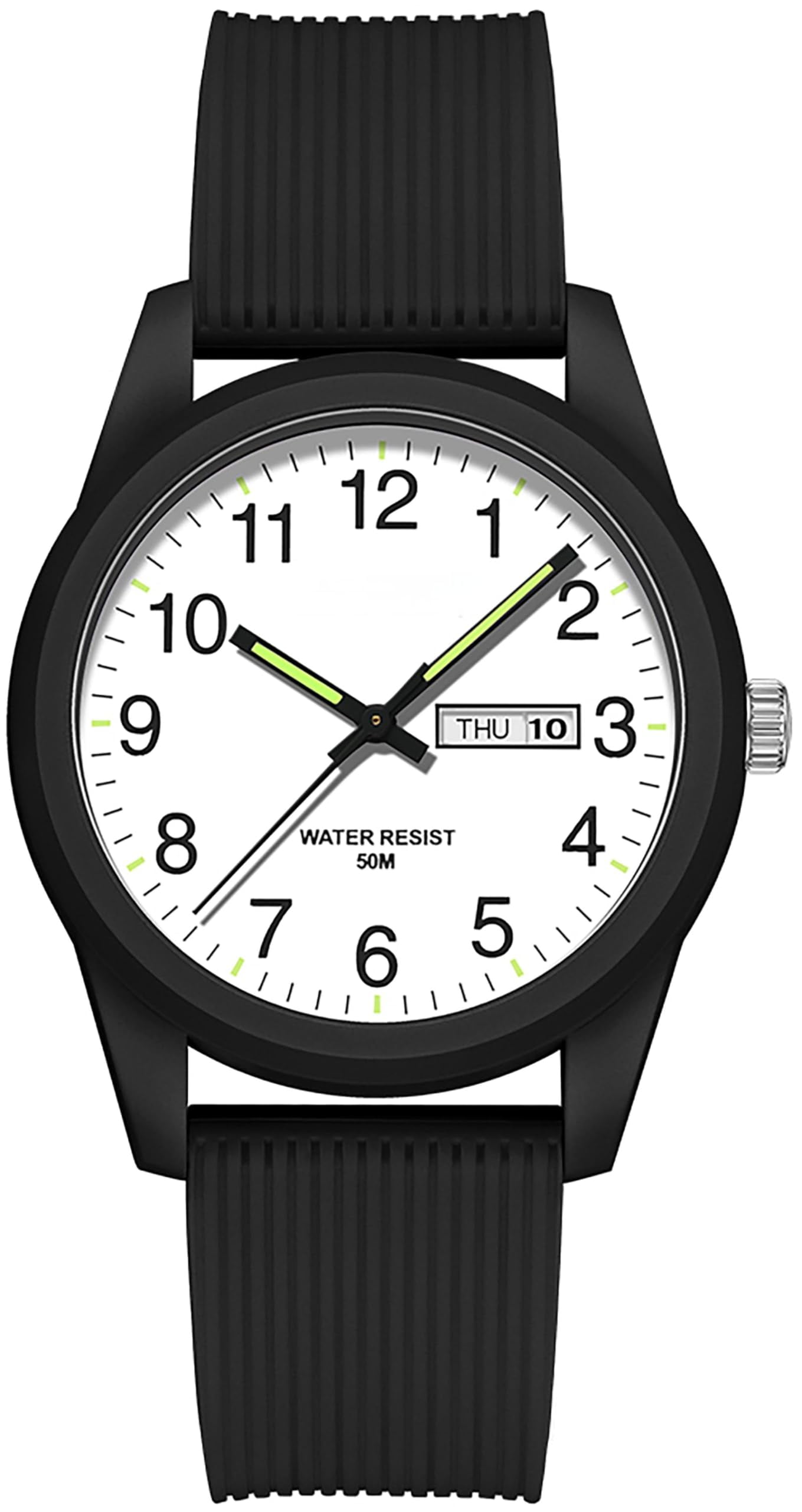 Day Date Watches for Men Easy Read Dial with Luminous Analog Second ...