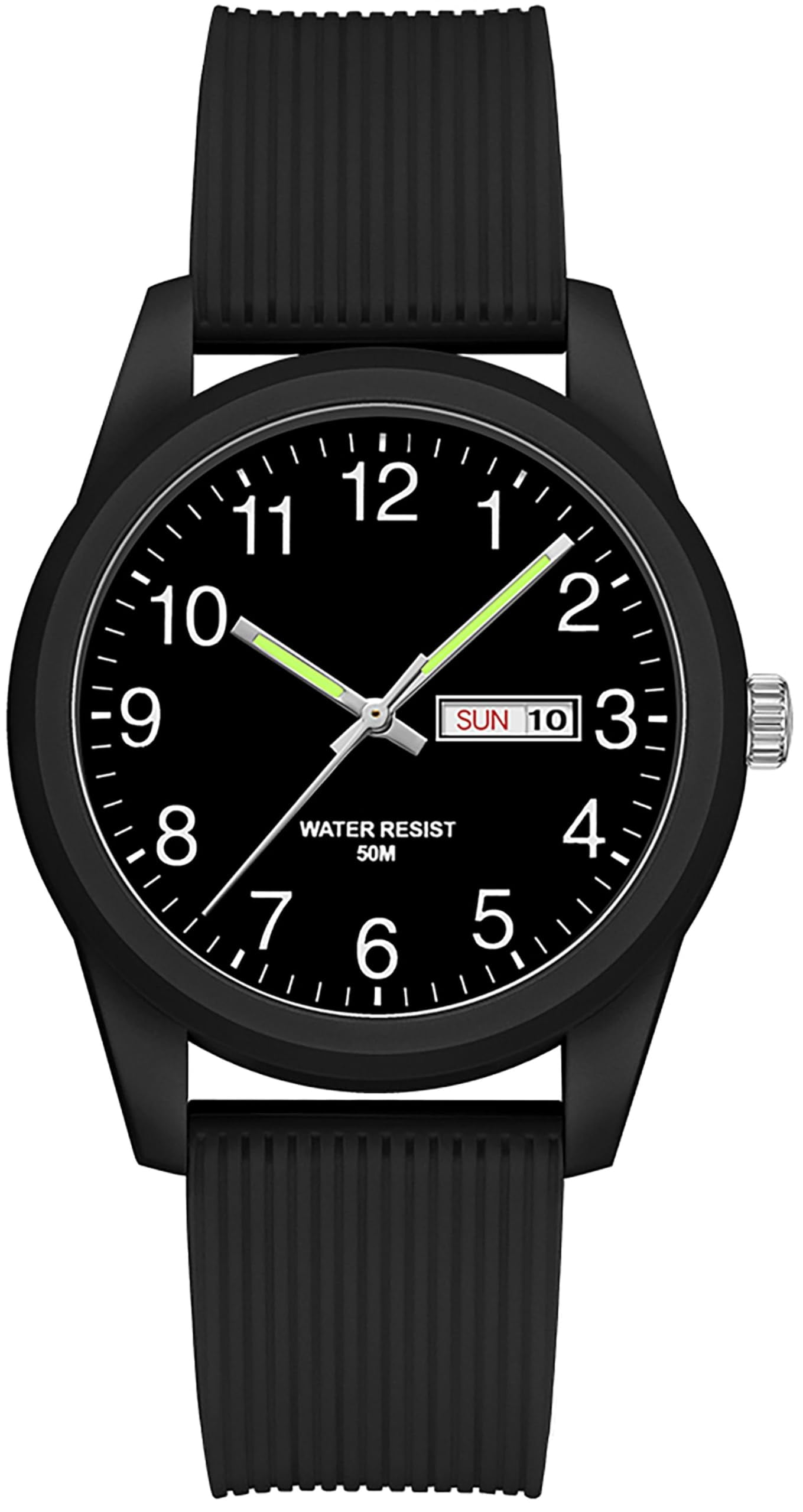 Day Date Watches for Men Easy Read Dial with Luminous Analog Second ...