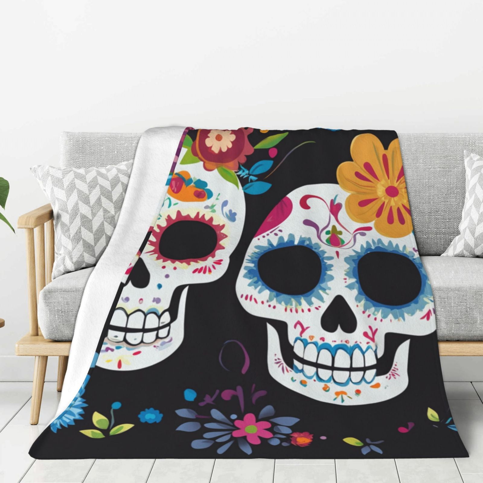 Day Of The Dead Dia De Los Muertos Throw Blanket for Winter Cabin Ultra ...