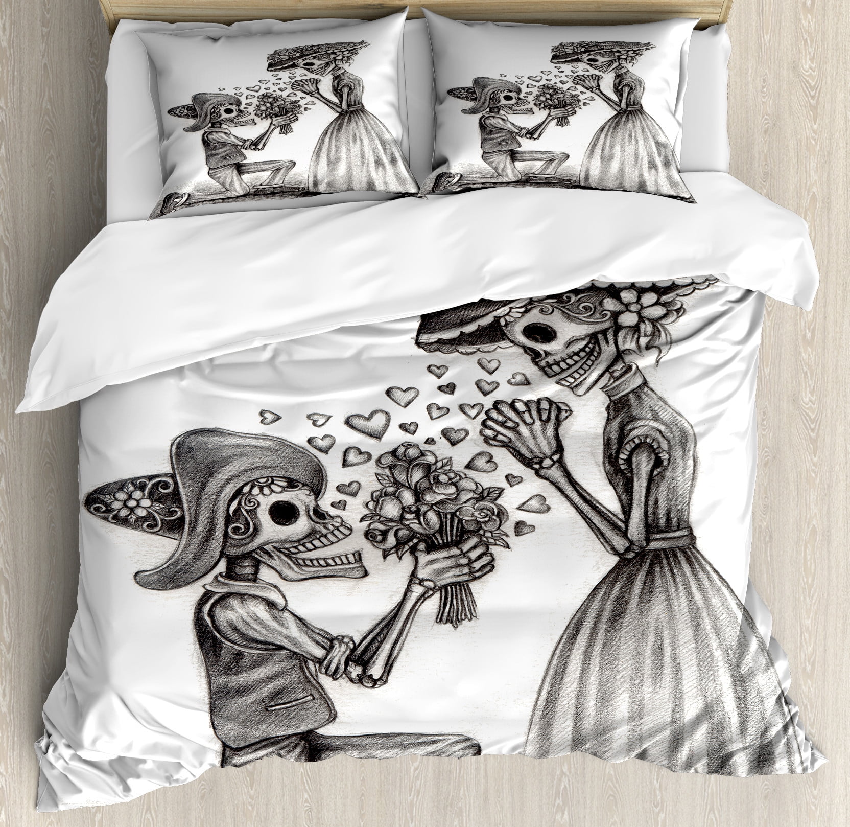 Day of the Dead Duvet Cover Set, Mariage Proposal Till Life Do Us Apart ...