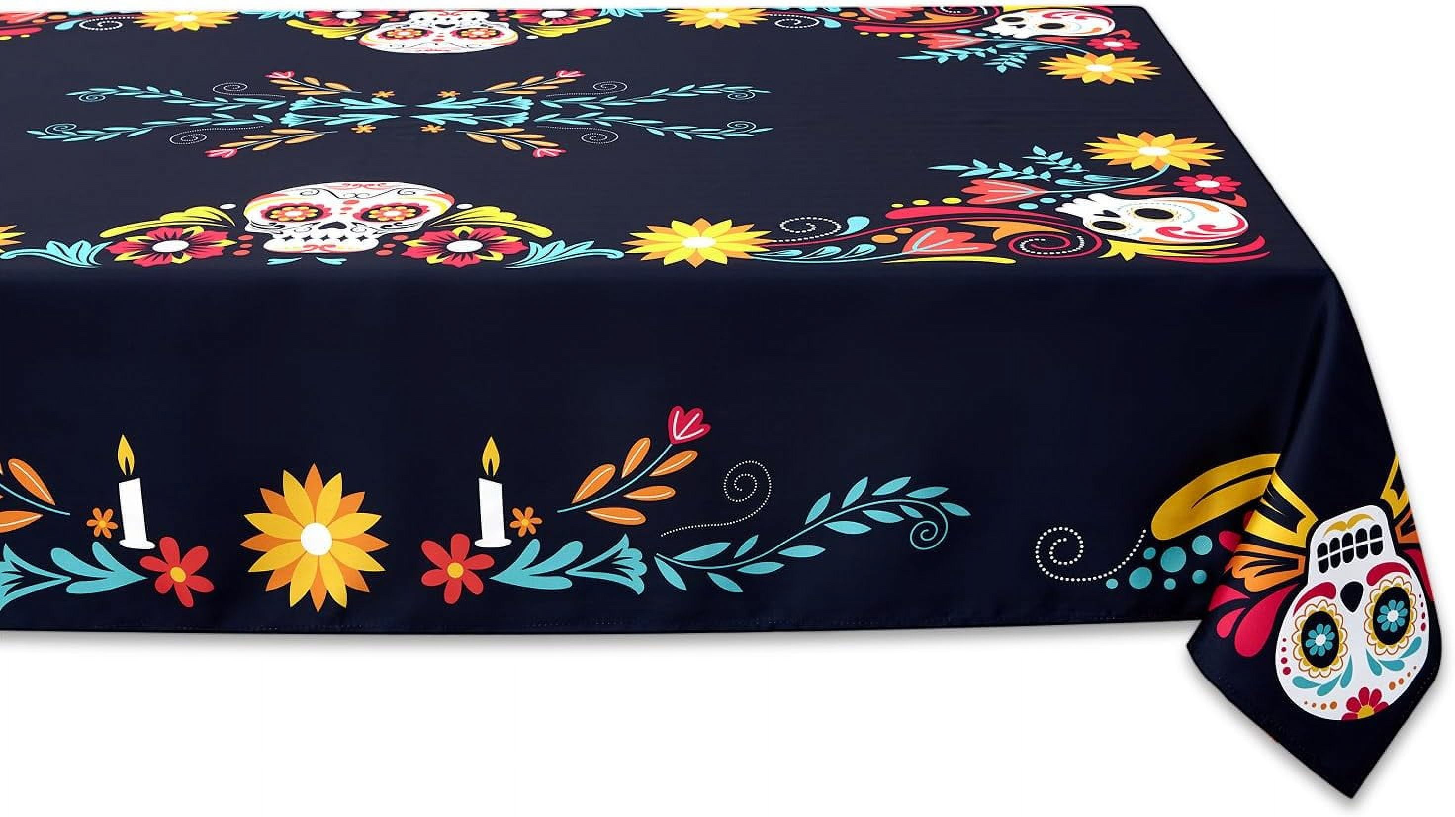 Day of The Dead Halloween Tabletop - Dia De Los Muertos Floral Skeleton ...