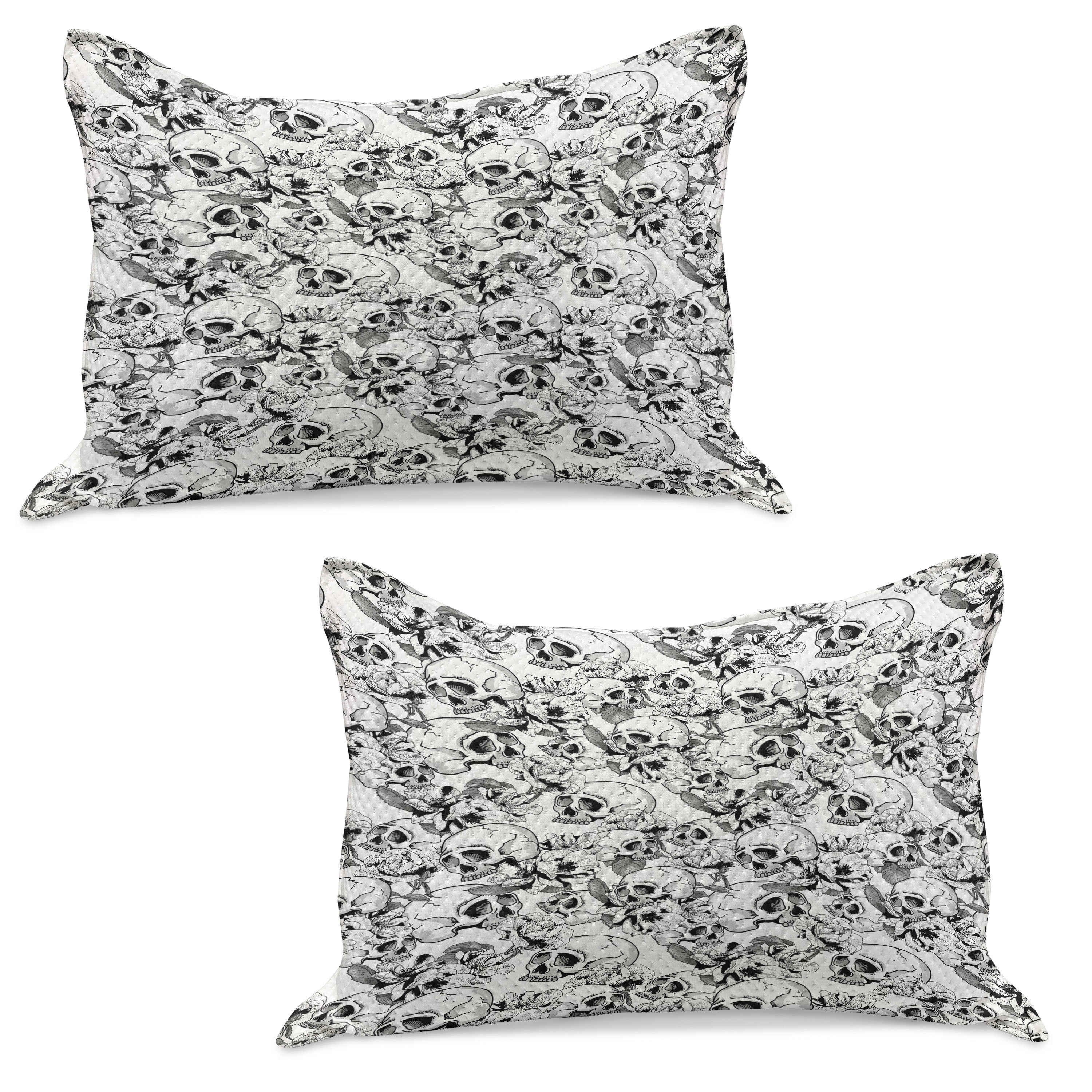 Day of the Dead Knitted Quilt Pillowcover Set of 2, Celebration Mexican ...