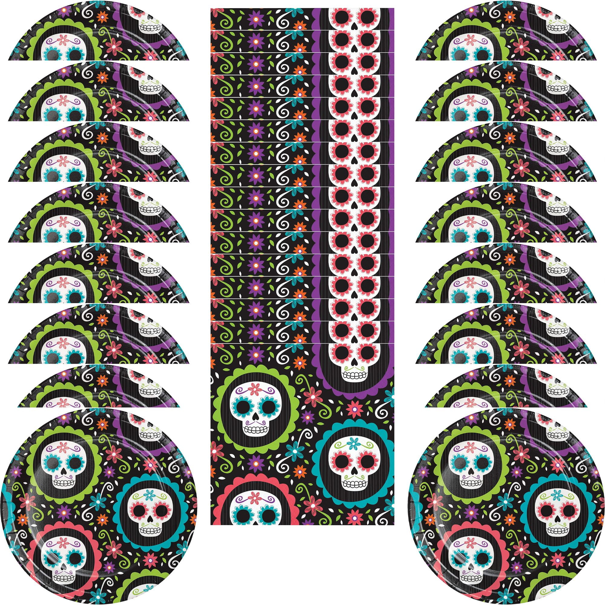Day of The Dead Party Supplies Dia Des Los Muertos Skull Plates Skull ...