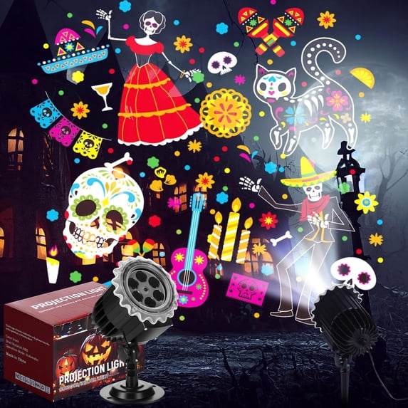 Day of The Dead Projector Lights Outdoor LED Projector Cat Skeleton on ...