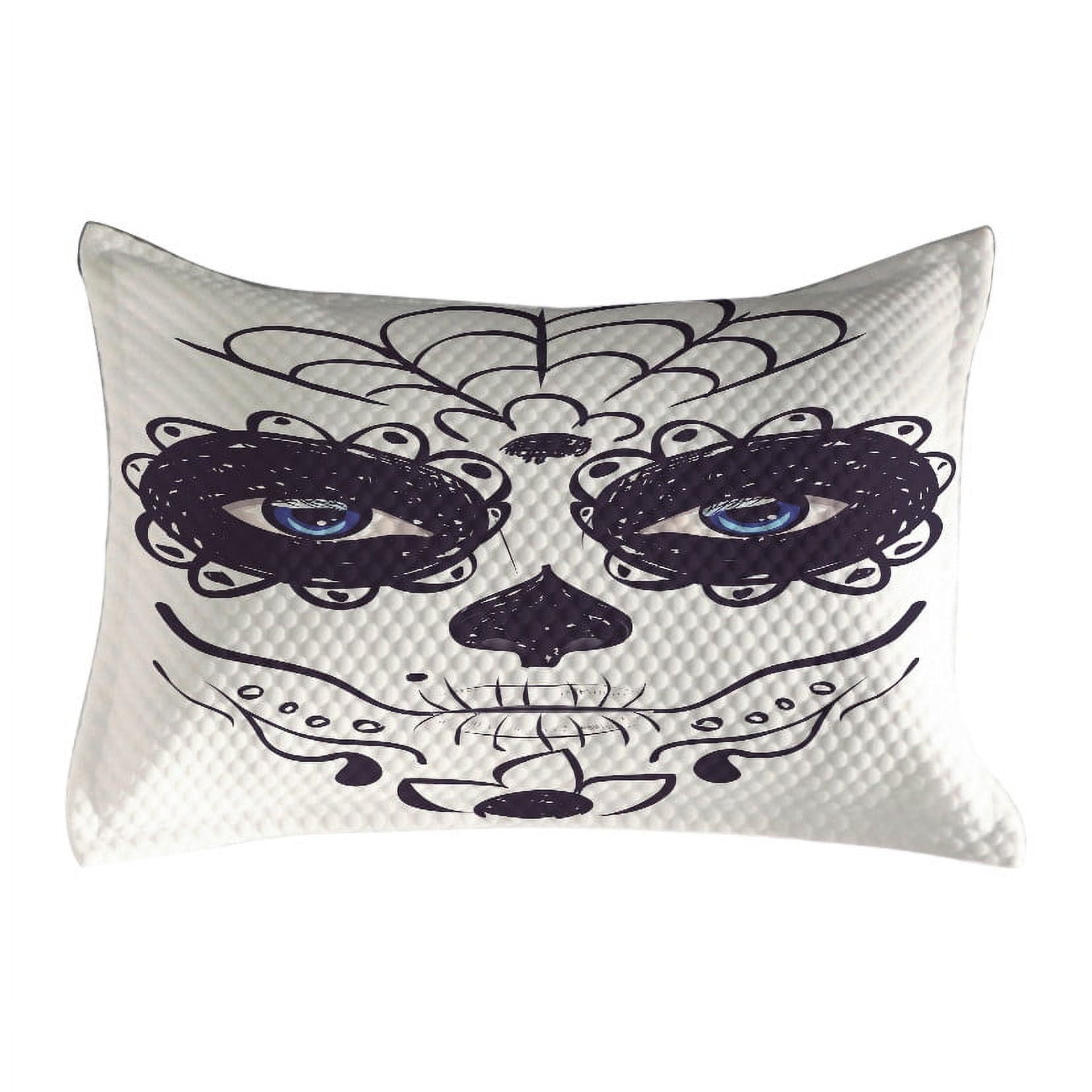Day of the Dead Quilted Pillowcover, Dia de los Muertos Sugar Skull ...