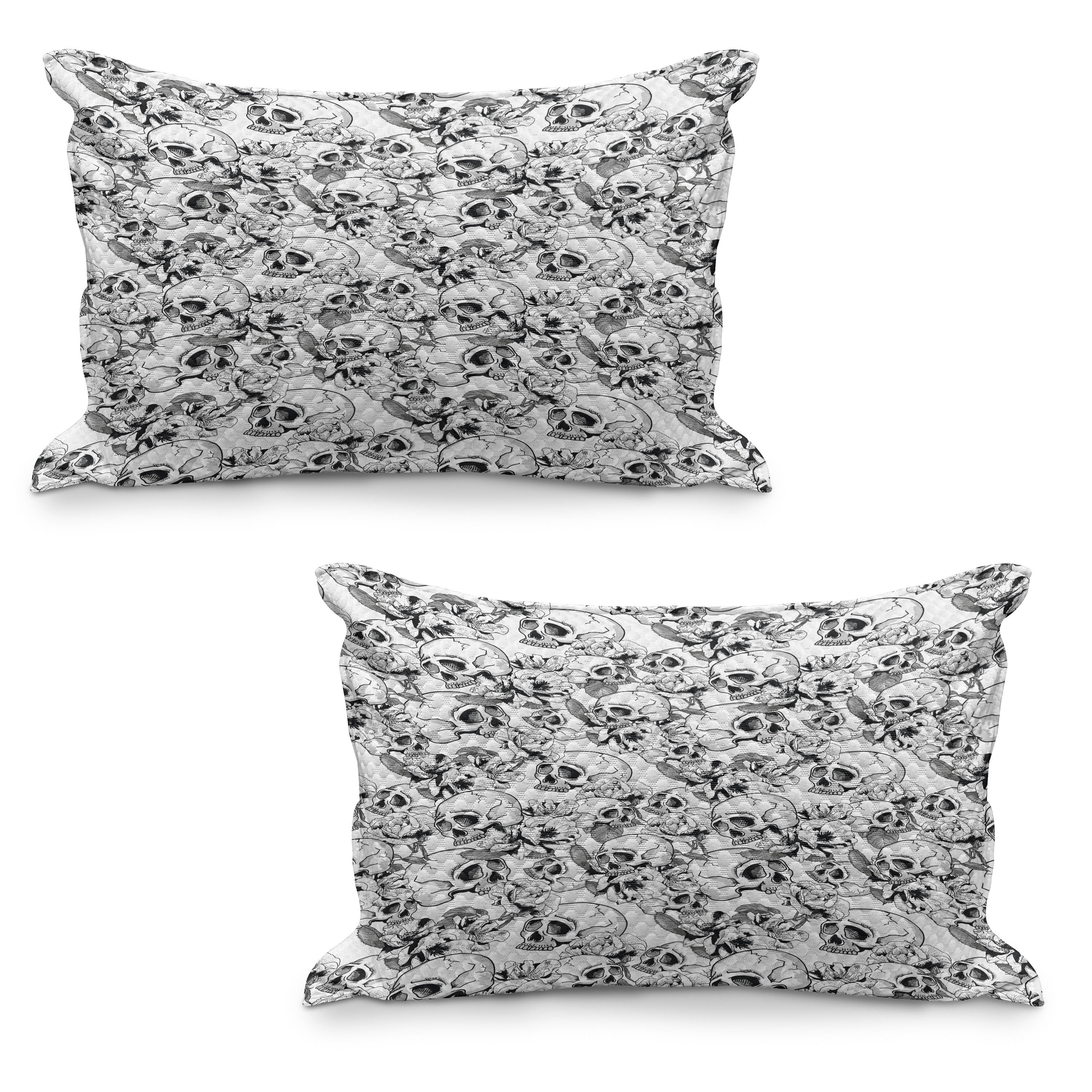 Day of the Dead Quilted Pillowcover Set of 2, Celebration Mexican ...