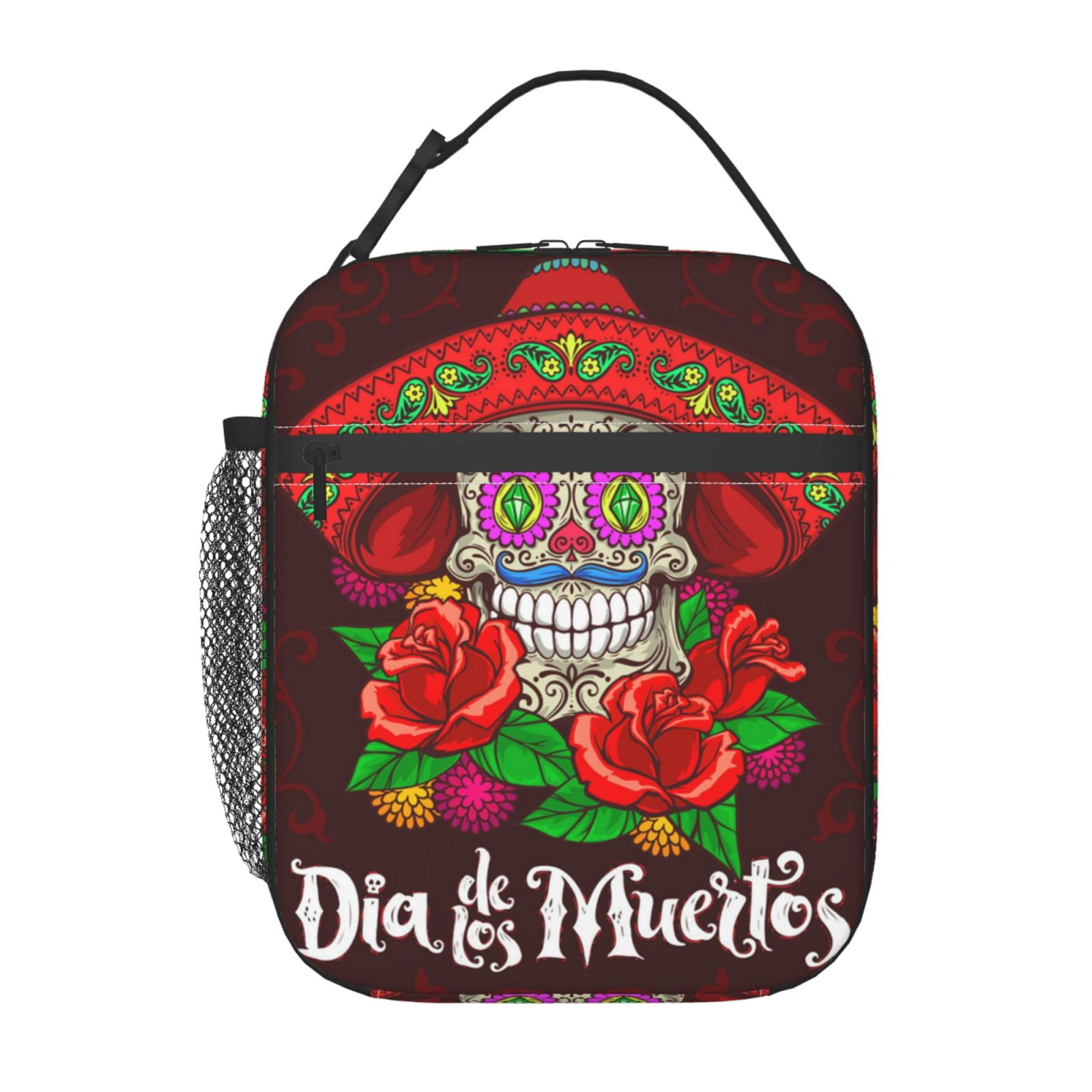 Day Dead Skull Mexican Mexico Lunch Box Bag Insulated Lunchbox Reusable ...