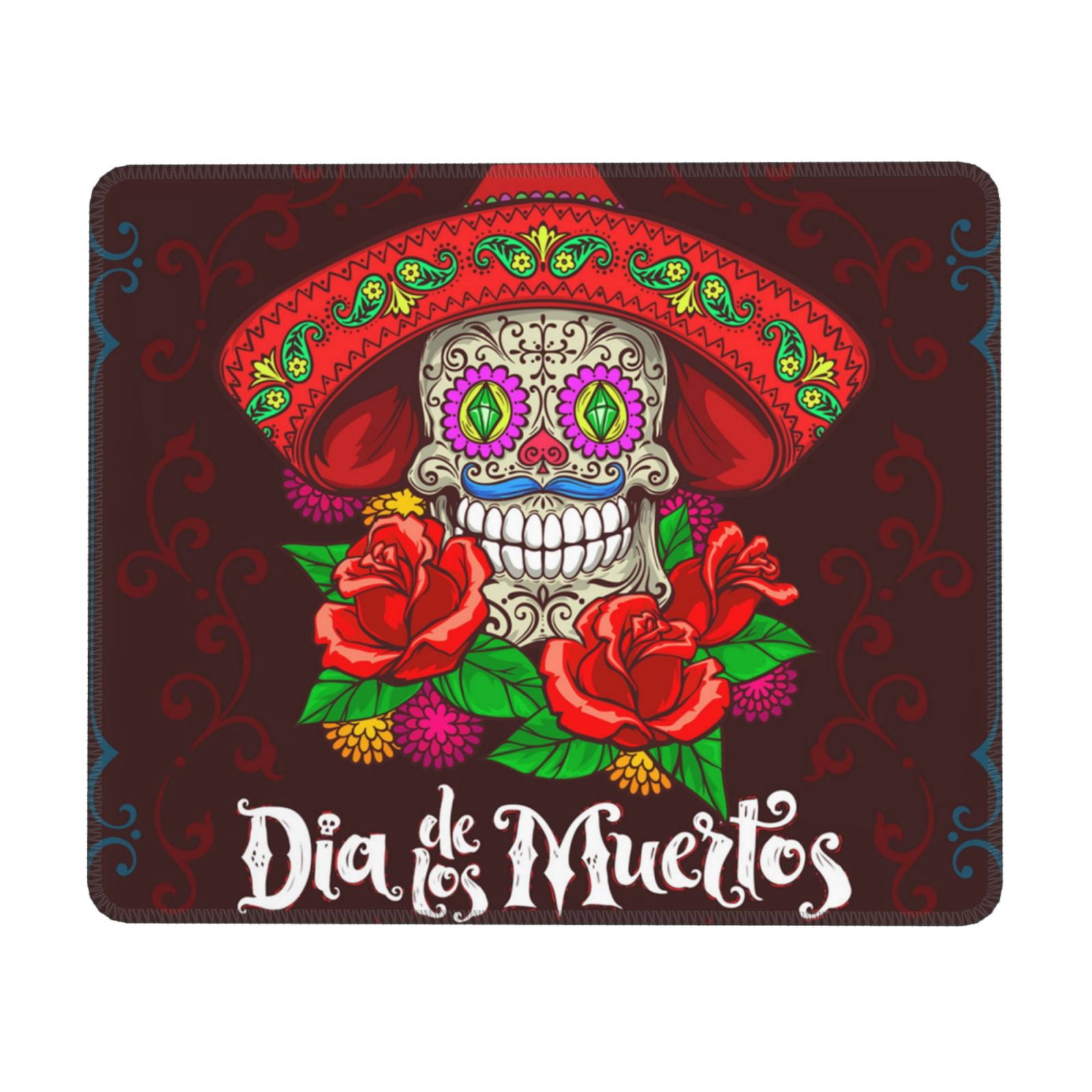Day Dead Skull Mexican Mexico Mouse Pad Non-Slip Rubber Gaming Mousepad ...