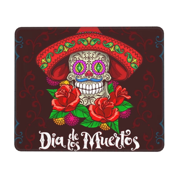 Day Dead Skull Mexican Mexico Mouse Pad Non-Slip Rubber Gaming Mousepad ...