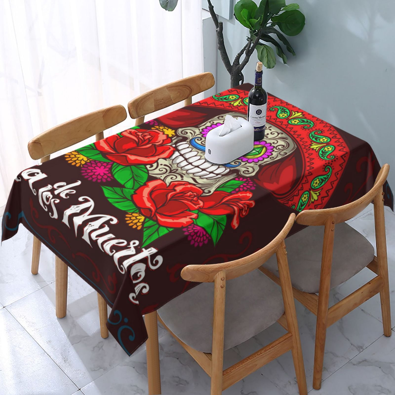 Day Dead Skull Mexican Mexico Rectangular Tablecloth 54"x 72 ...