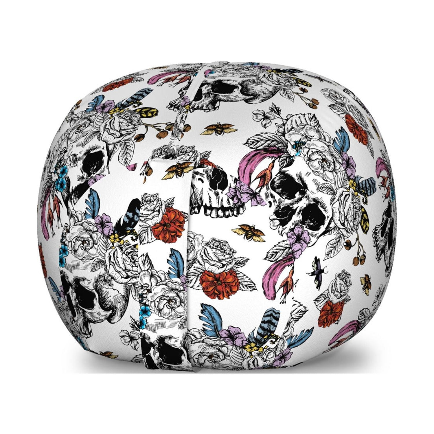 Day of the Dead Storage Toy Bag Chair, Sugar Skull Flowers Pattern ...